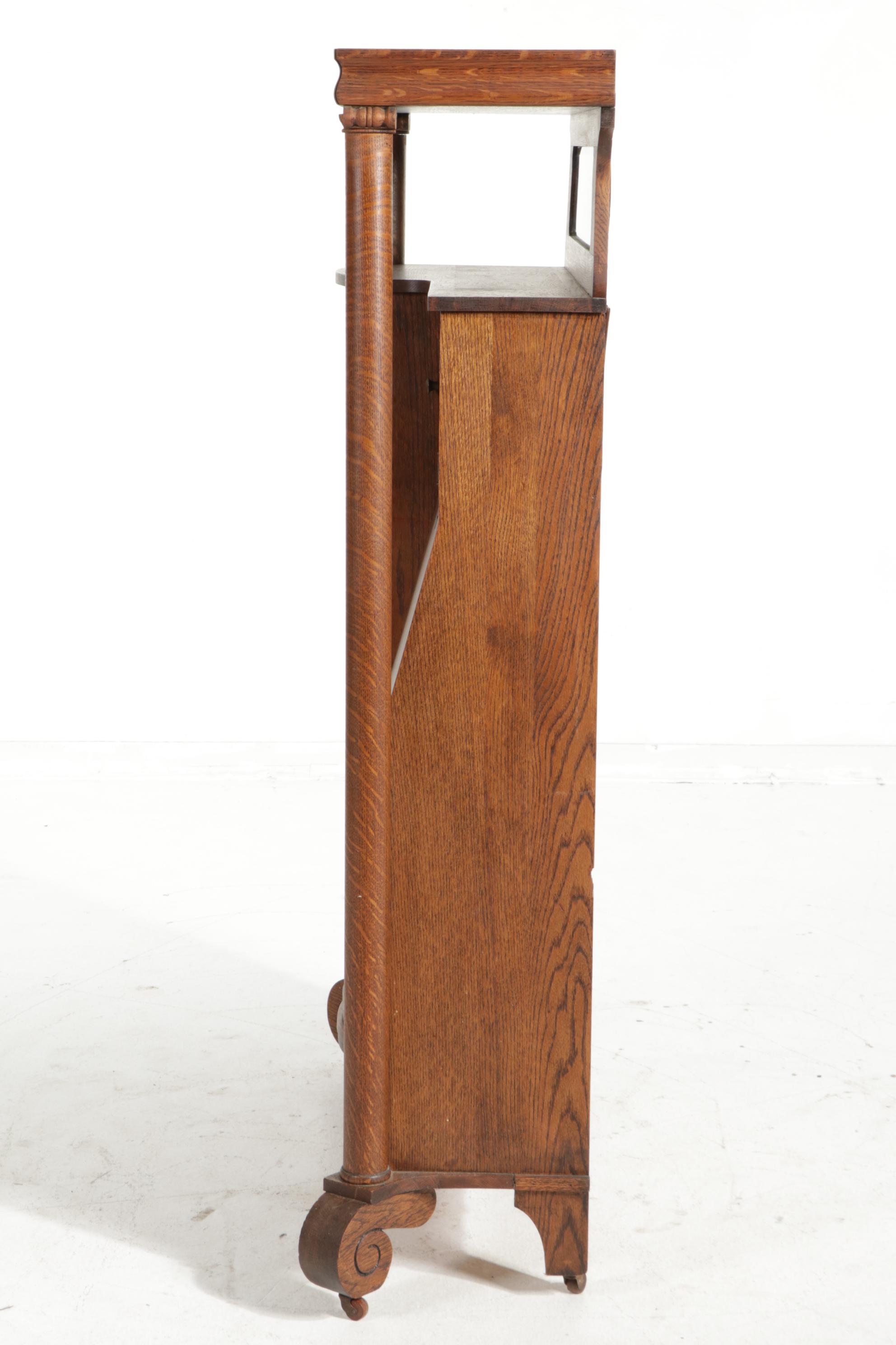 Larkin Co. Empire Revival Quartersawn Oak Side-by-Side Secretary ...