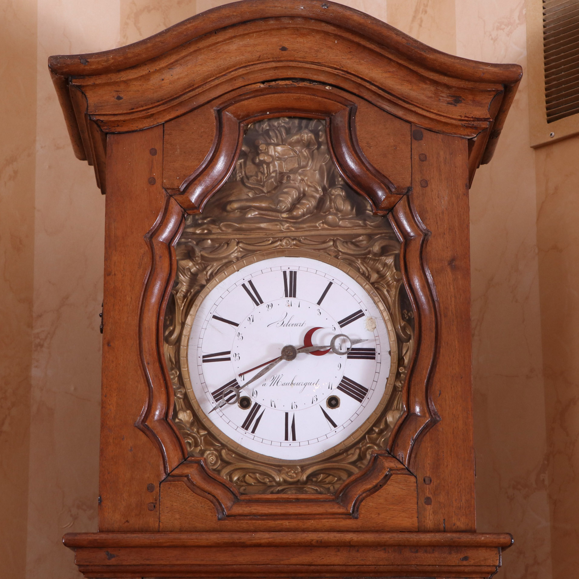 French Provincial Walnut and Marquetry Longcase Clock, 19th Century | EBTH
