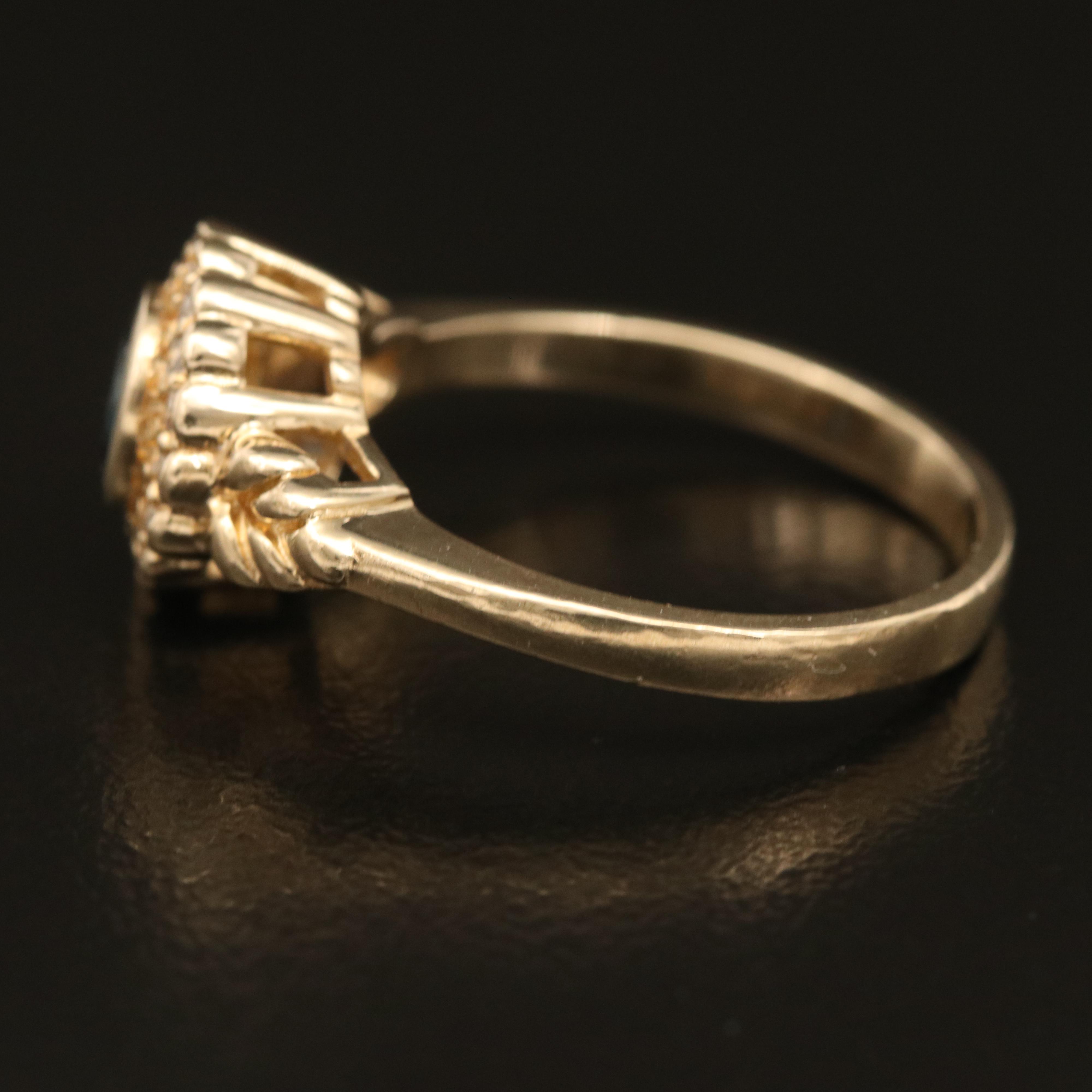 14K Sapphire and Diamond Floral Ring | EBTH