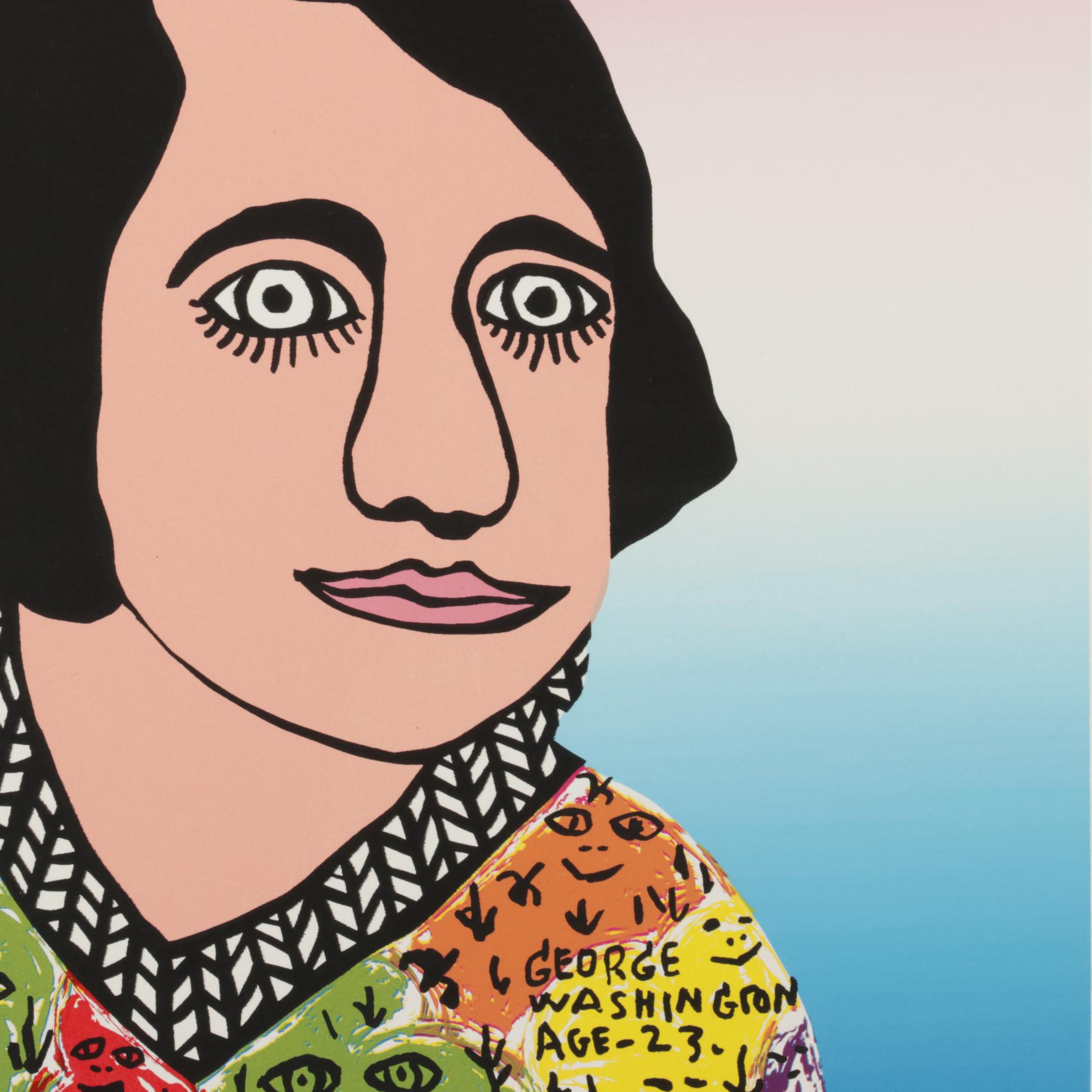 Howard Finster Folk Art Serigraph "Young George," Circa 1988 | EBTH