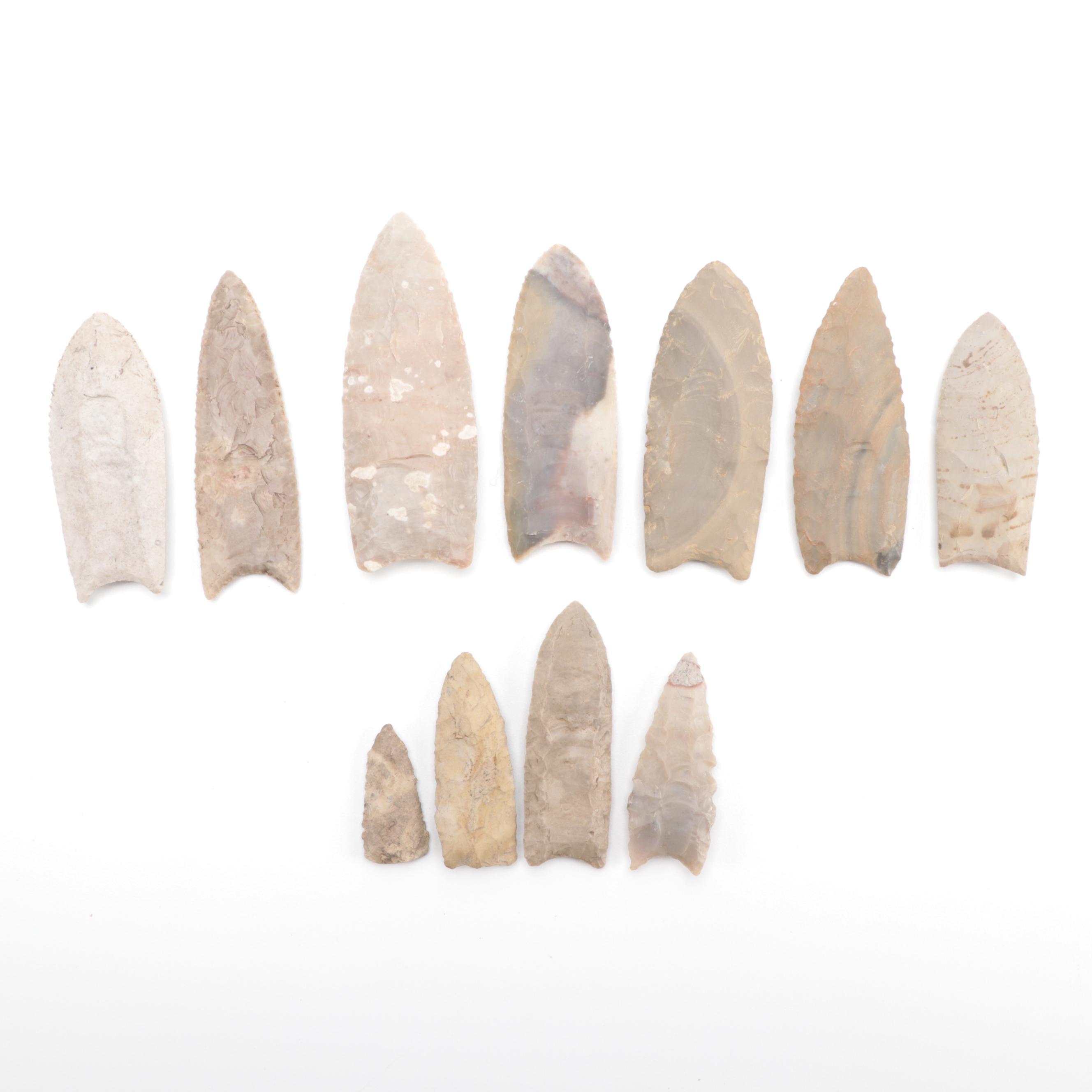 Native American Lanceolate Projectile Points Including Reproductions | EBTH