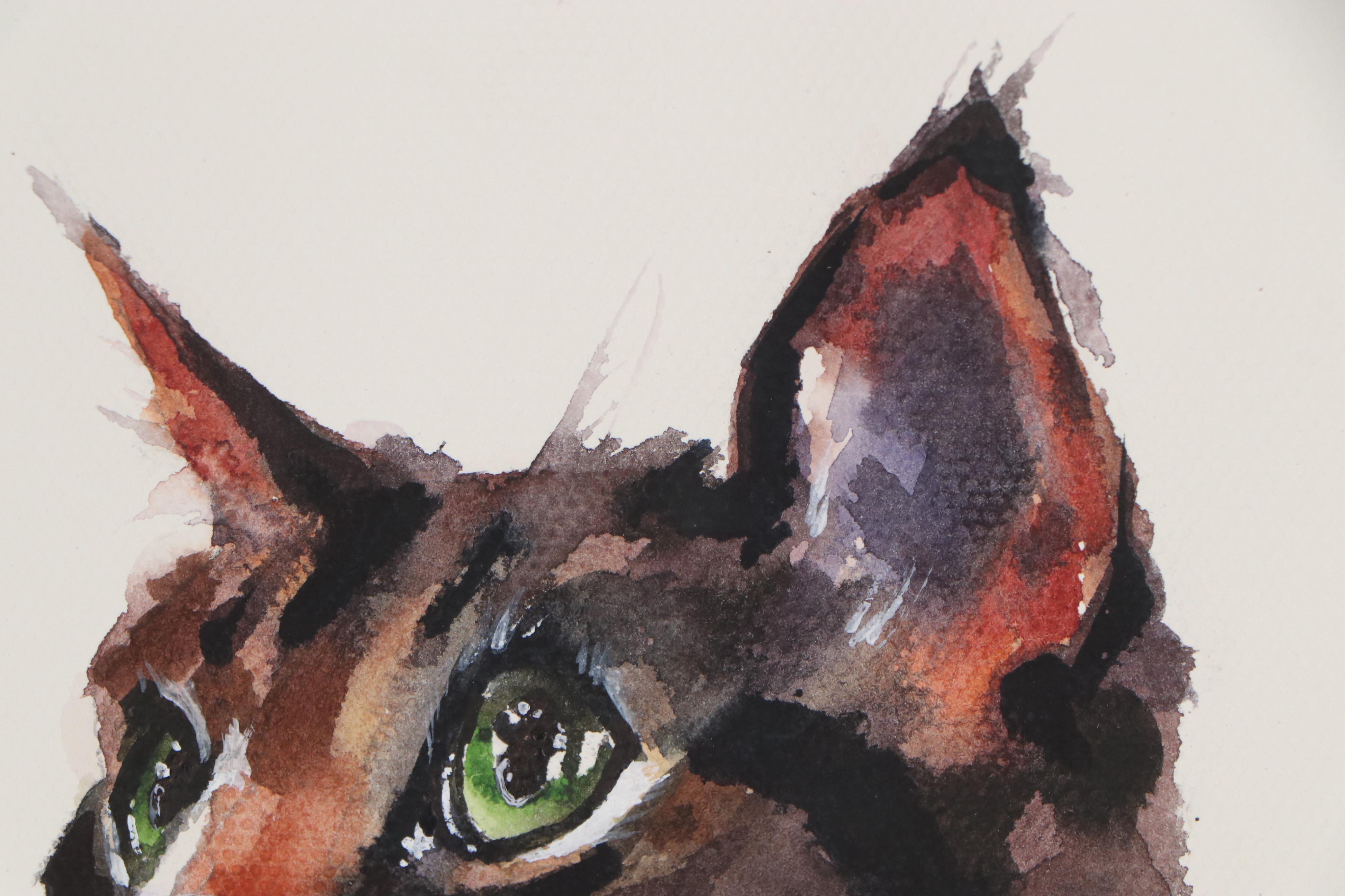 Marina Lebed Watercolor Painting of Cat, 2020 | EBTH