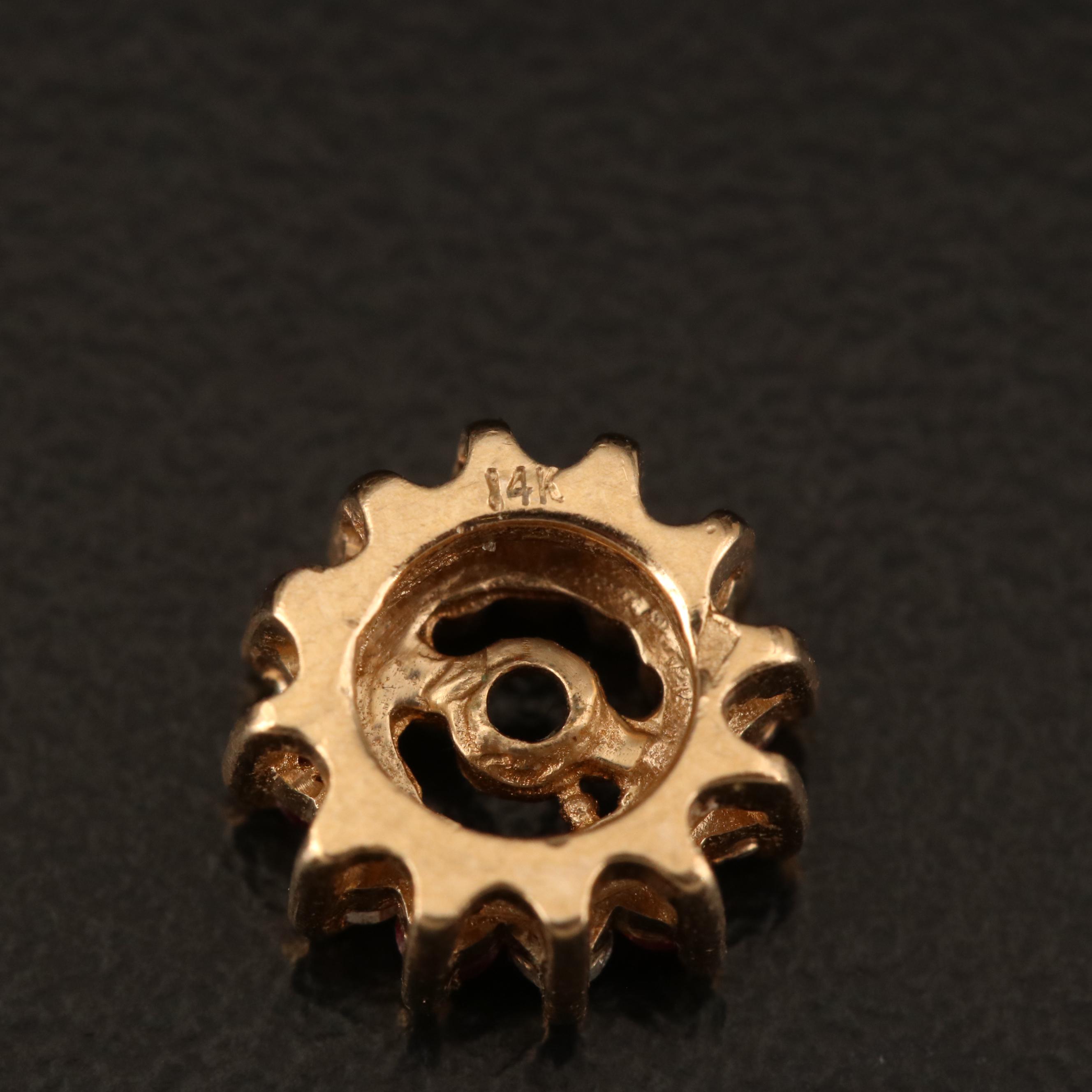 14K Diamond and Ruby Earring Jackets | EBTH