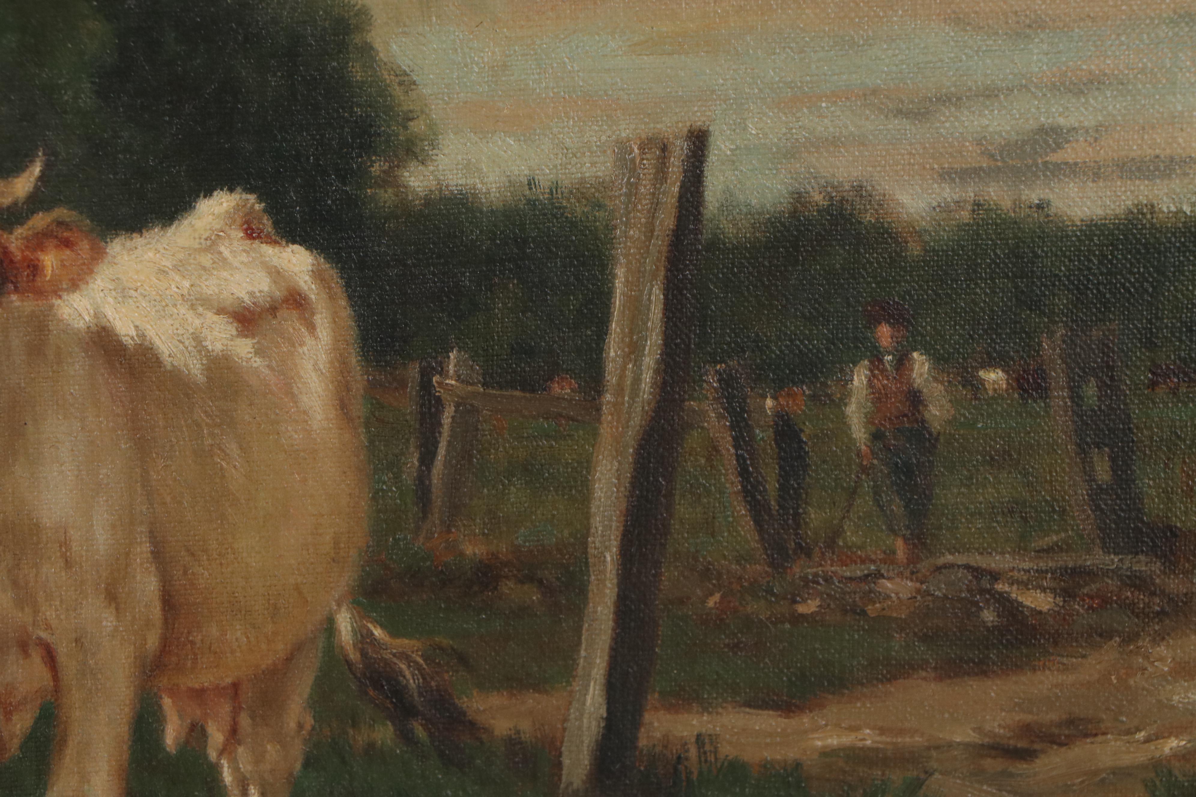 Edward George Sieber Oil Painting of Cow, Circa 1900 | EBTH