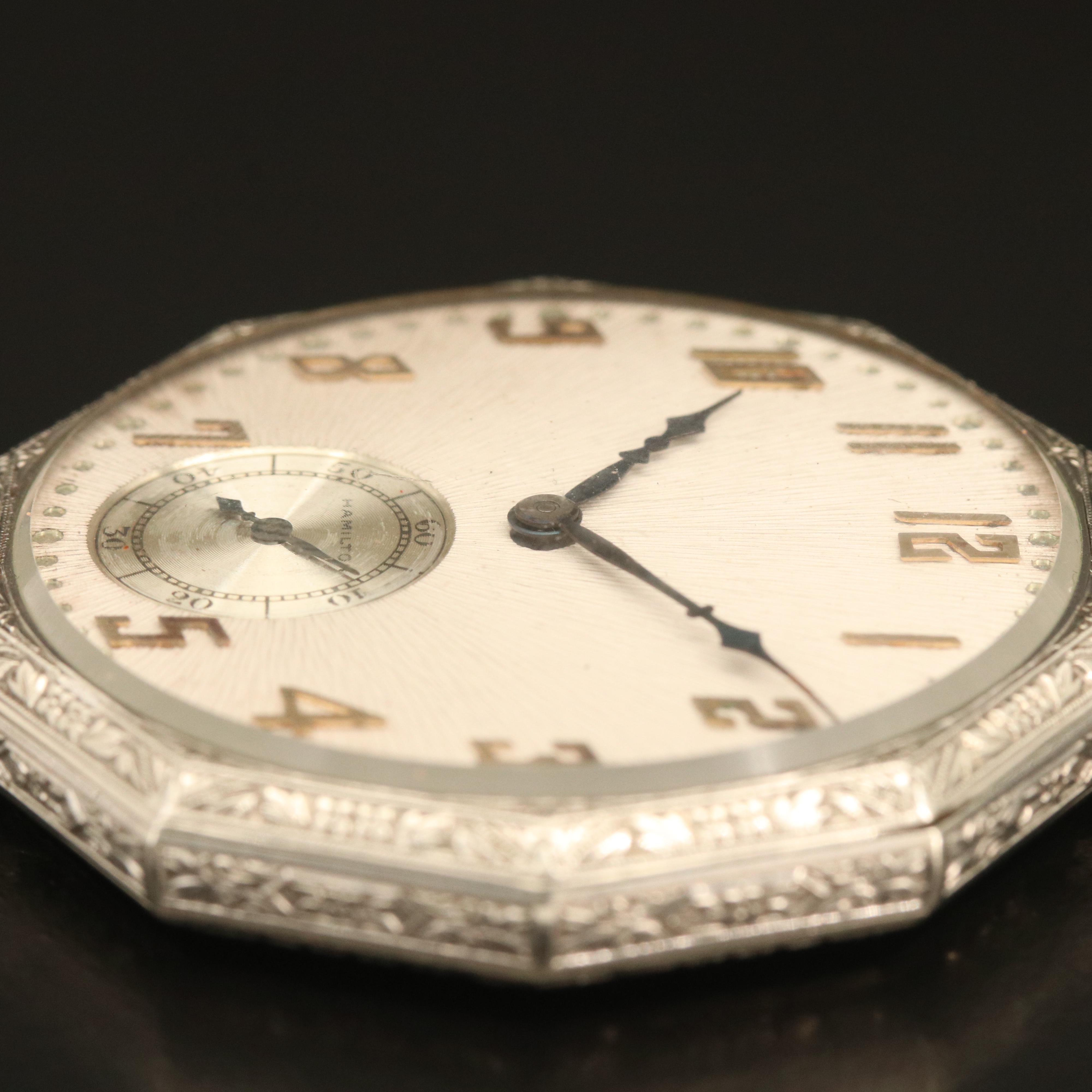 1929 Hamilton Decagon Shaped Pocket Watch | EBTH