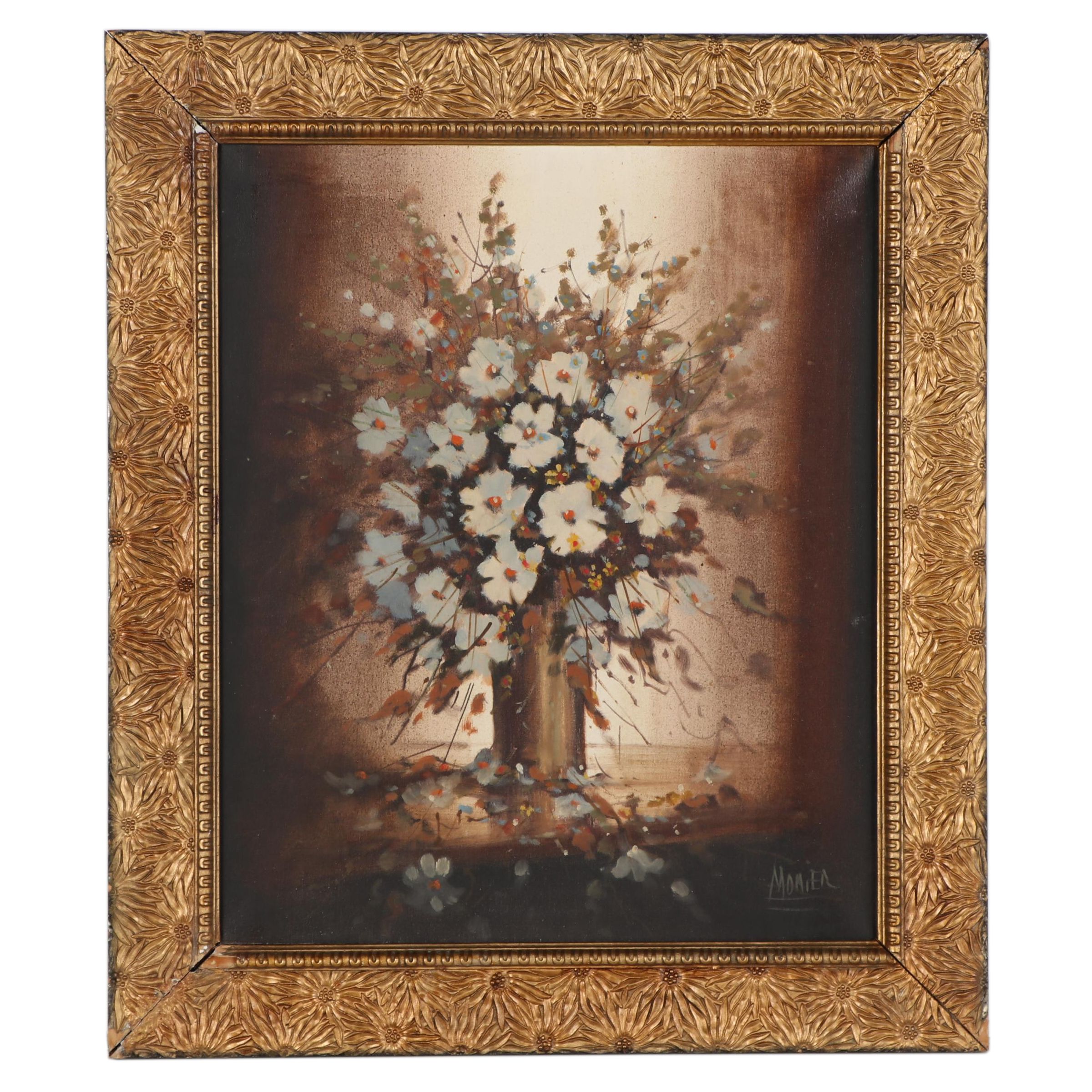 Lawrence Monier Still Life Oil Painting of Flowers in Vase | EBTH