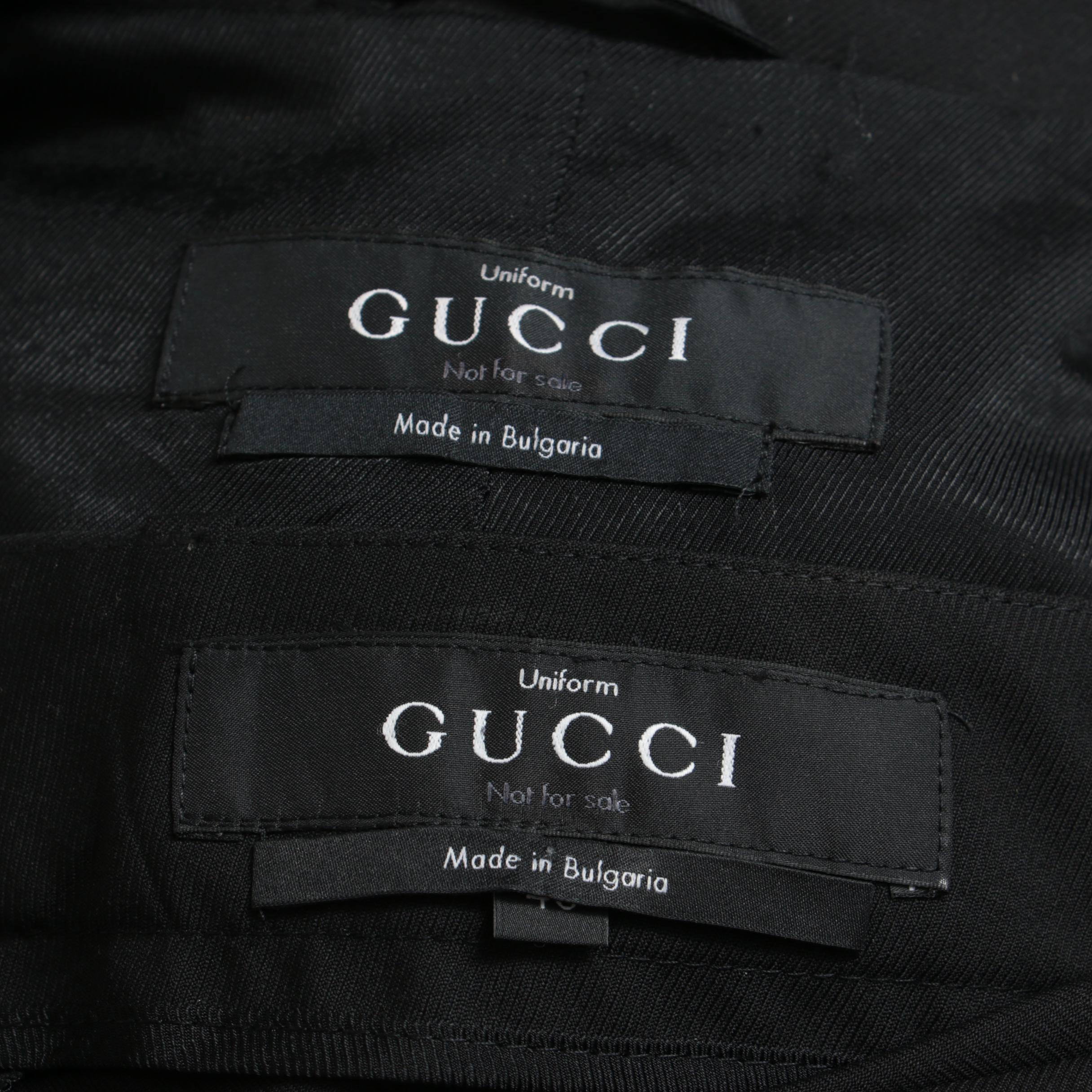 Gucci Uniform Jacket and Trousers in Black Wool | EBTH