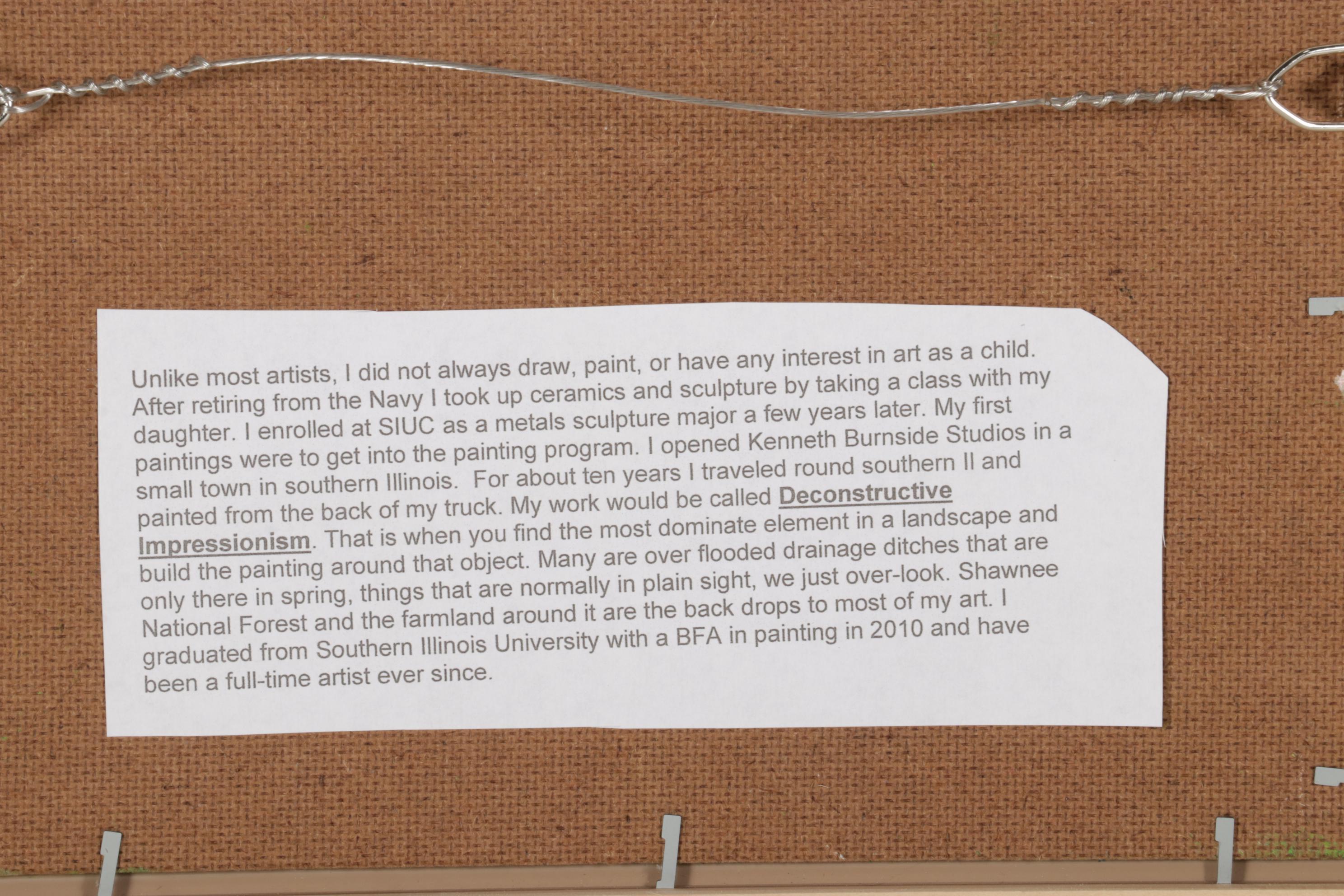 Kenneth R. Burnside Pastoral Creek Landscape Oil Painting, 21st Century ...