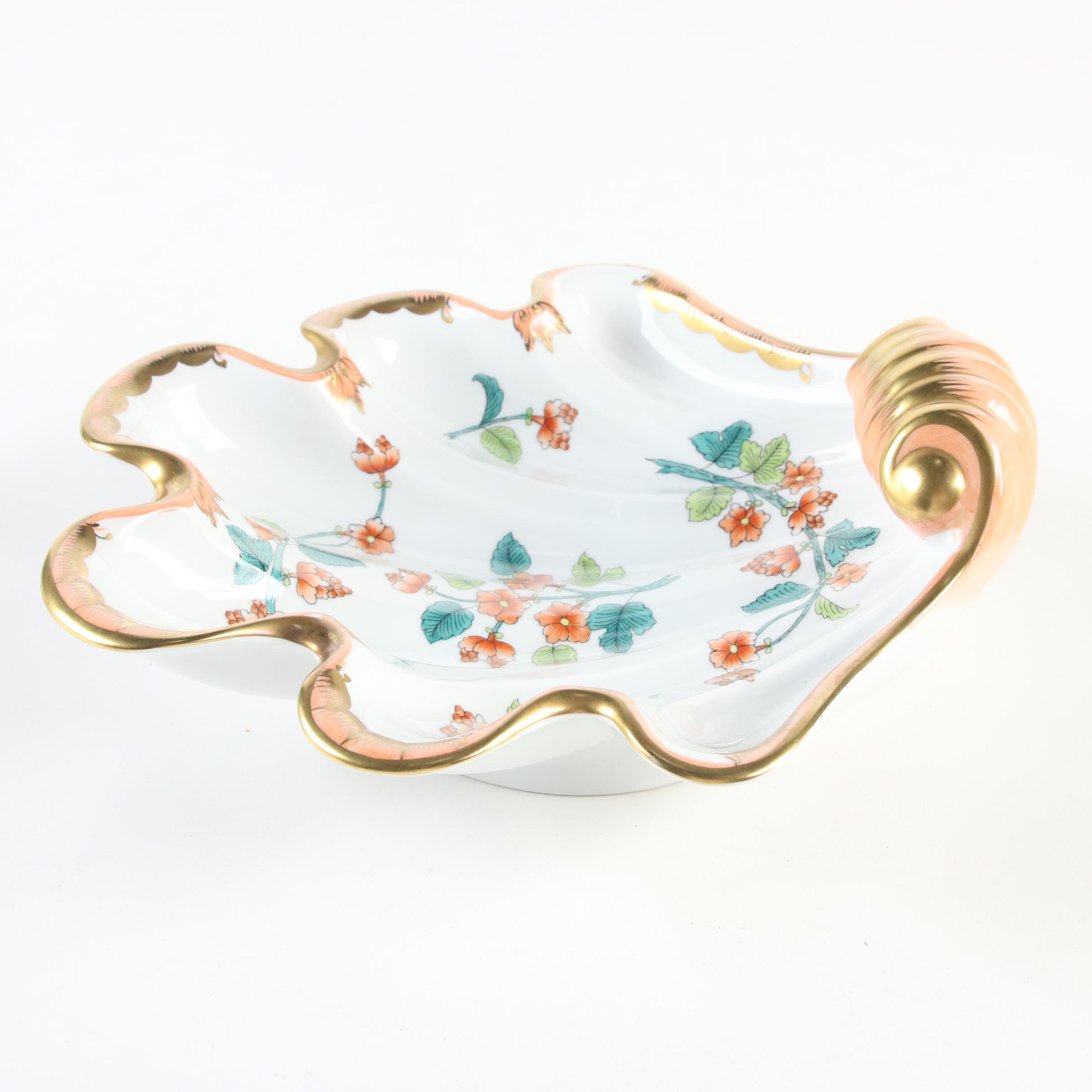 Herend "Livia" Porcelain Shell-Shaped Dish | EBTH