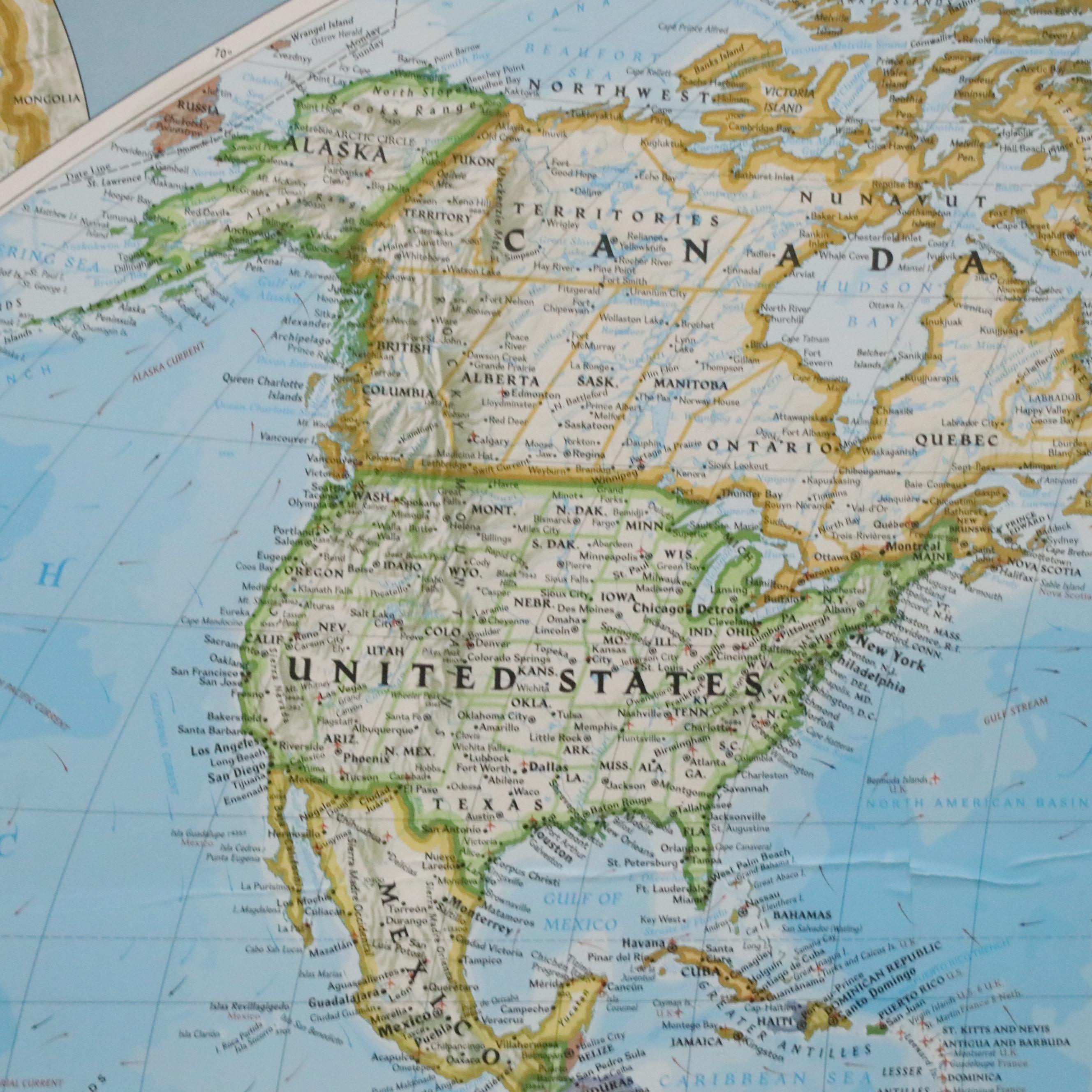 National Geographic Large-Scale Offset Lithograph World Map Poster | EBTH