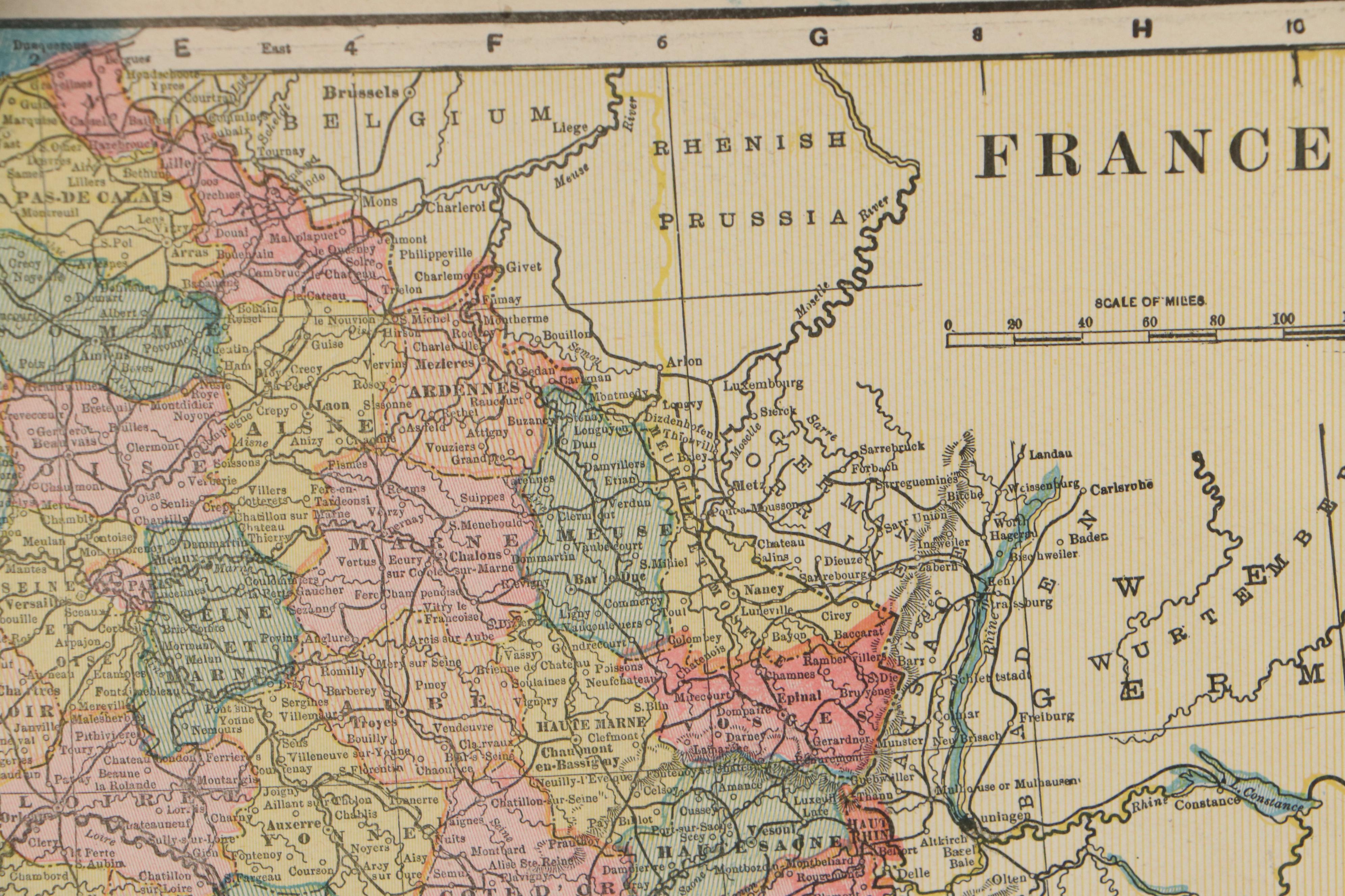 Engraved Map of France, Late 19th Century | EBTH