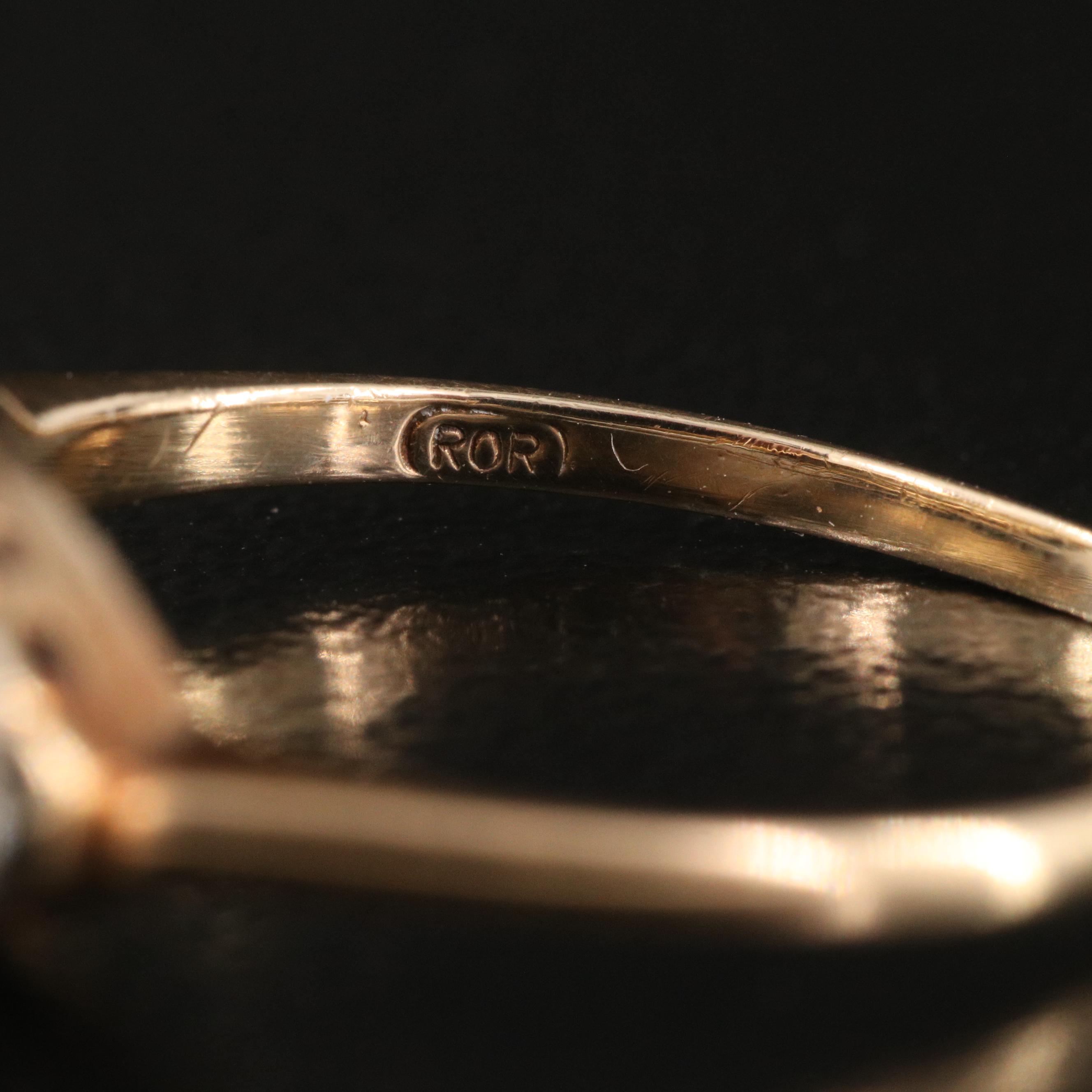 1930s Danish Richard Oxholm Rasch 14K Illusion Set Diamond Ring | EBTH