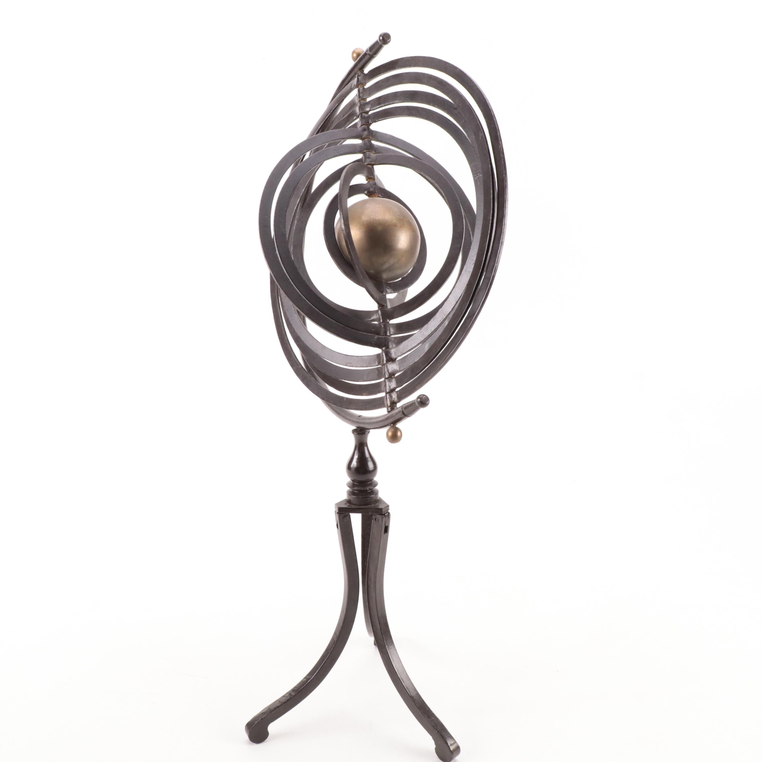 Contemporary Brass and Metal Stylized Solar System Kinetic Figure | EBTH