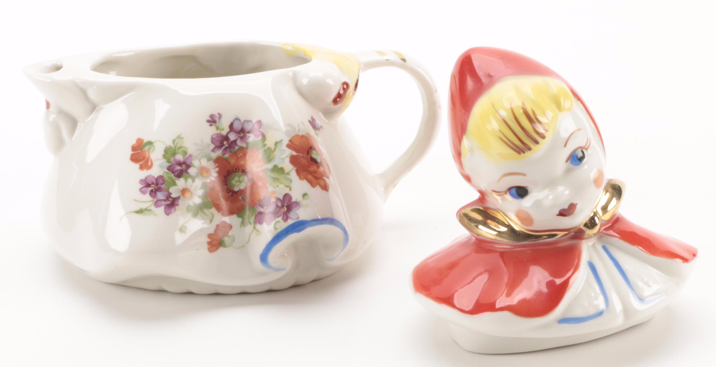 Hull Pottery "Little Red Riding Hood" Teapot and Shakers, Mid-20th ...