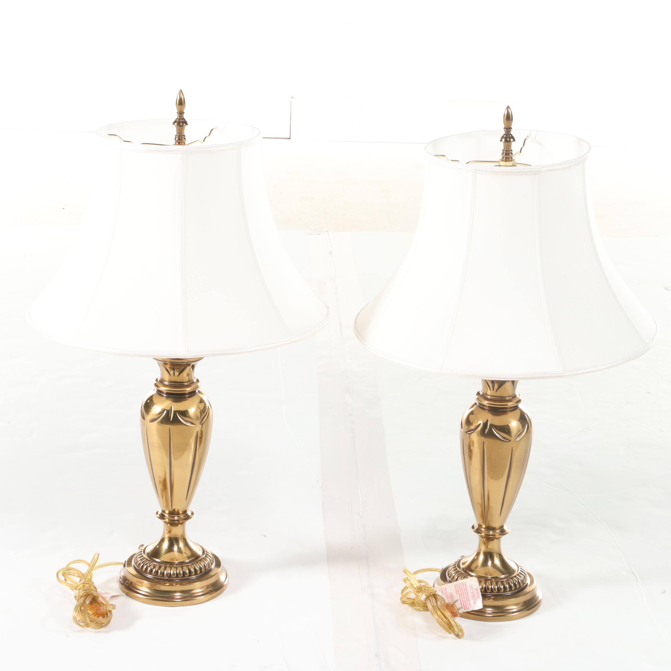 Pair of Brass Baluster Form Table Lamps | EBTH