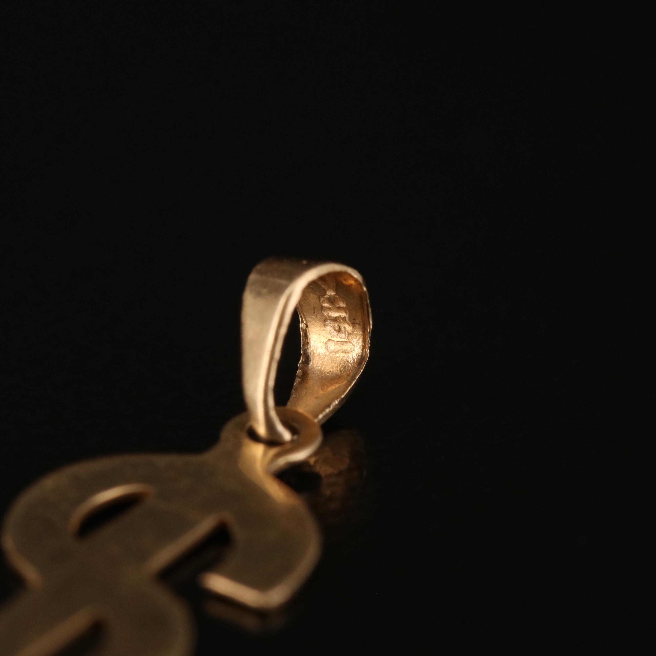14K Dollar Sign Pendant | EBTH