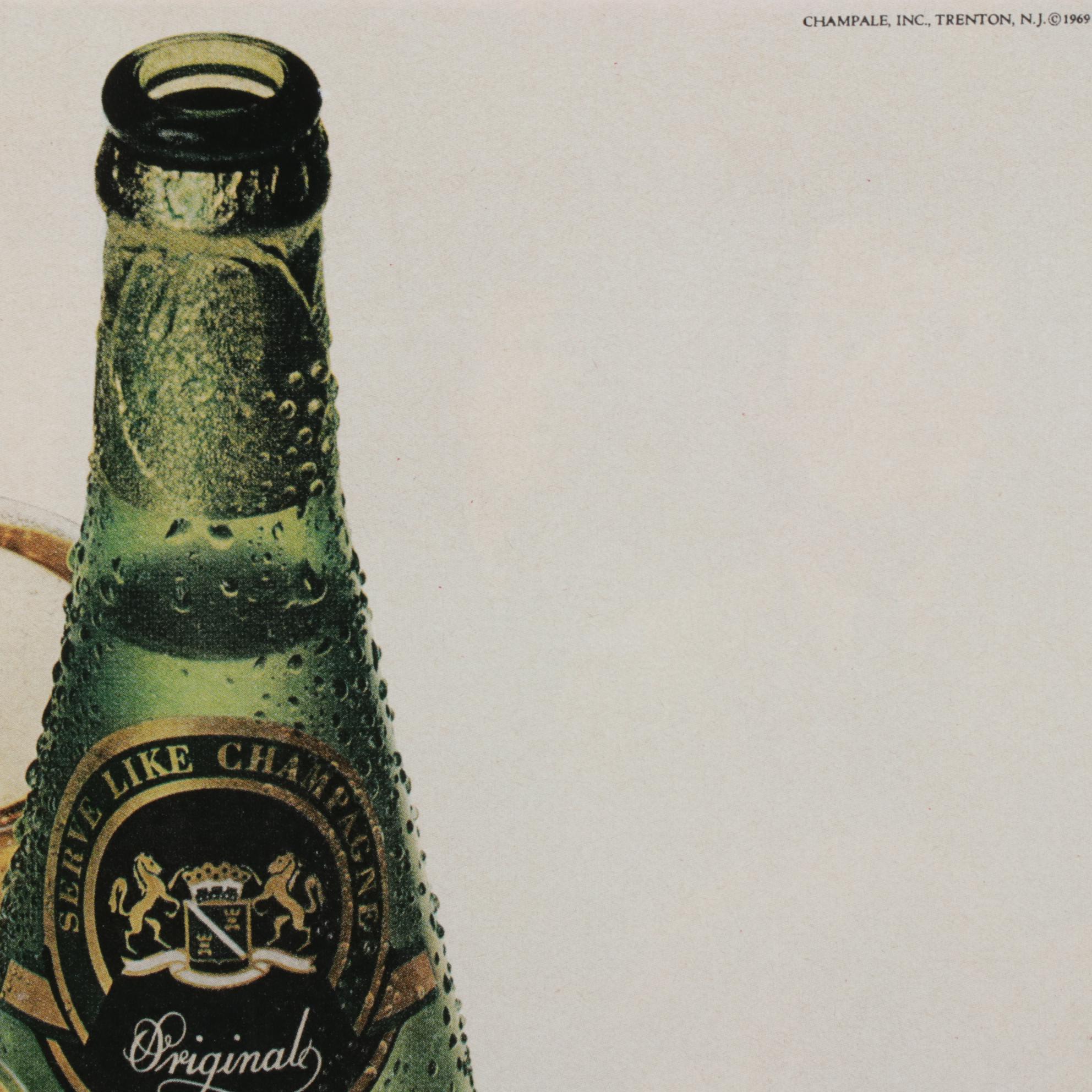 Champale Malt Liquor Offset Lithograph Advertisement, 1969 | EBTH