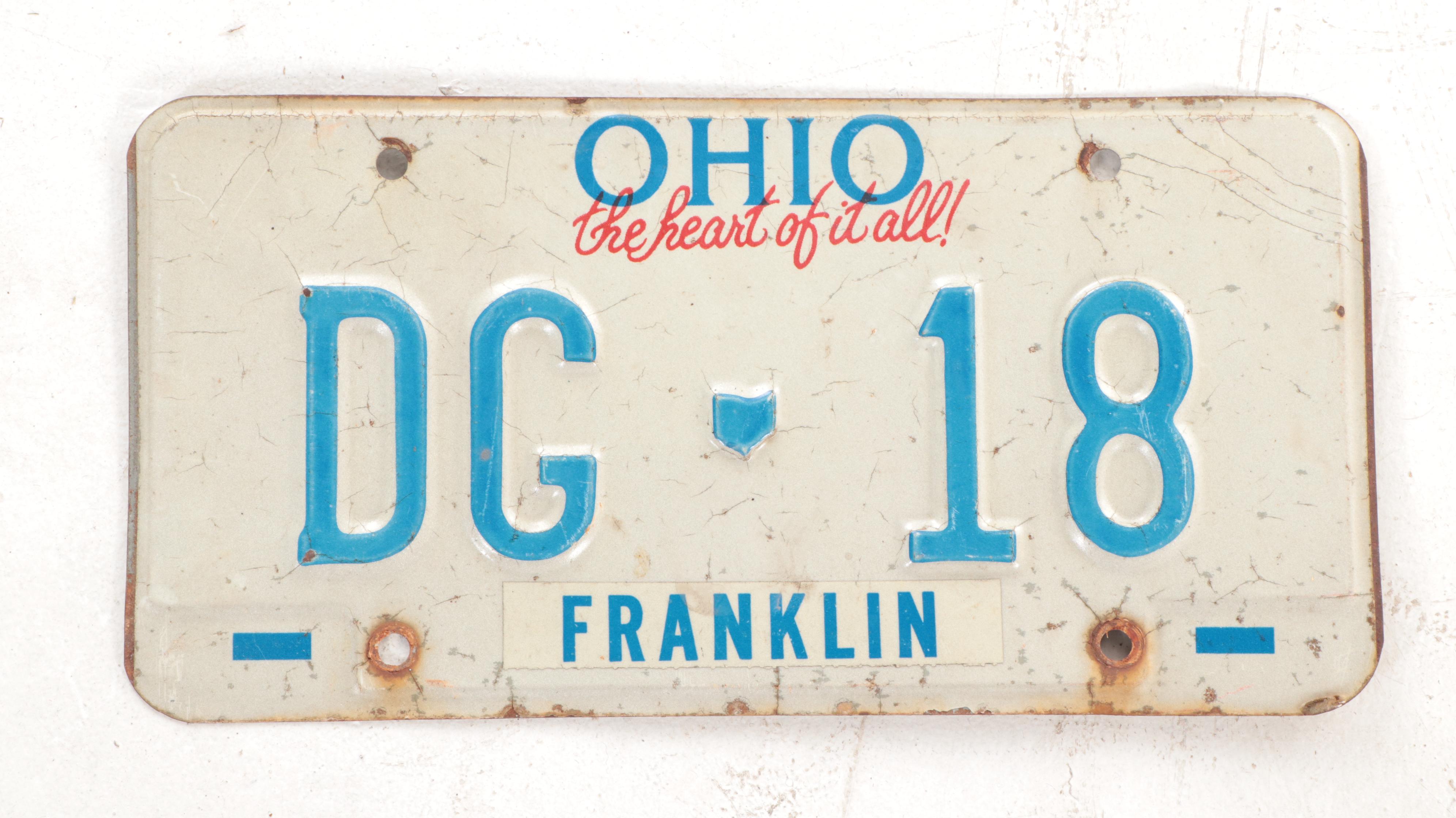 State of Ohio Vehicle License Plates, 1970s, 1980s, and More | EBTH