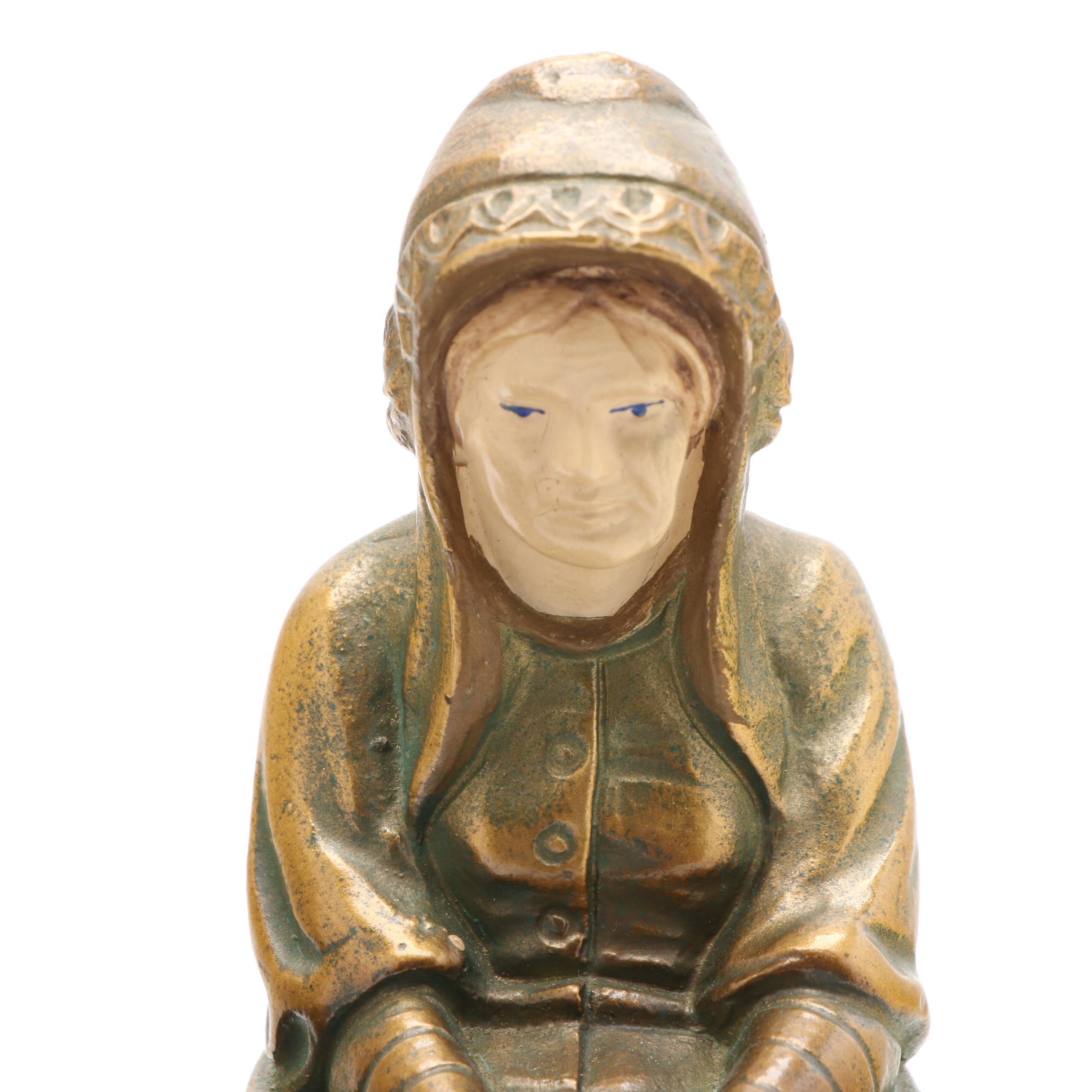 JB Hirsch Hand-Painted Plaster Bookends After "Whistler's Mother ...