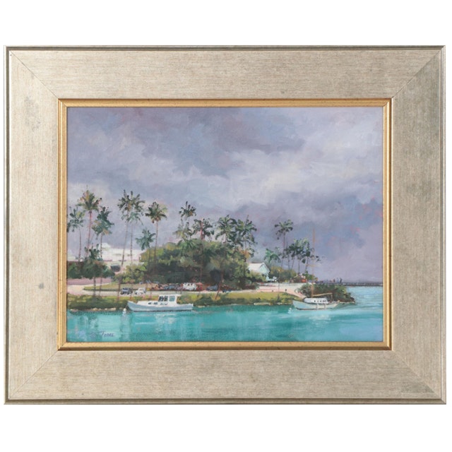 Virginia Peake Oil Painting of Coast, 2003 | Barnebys