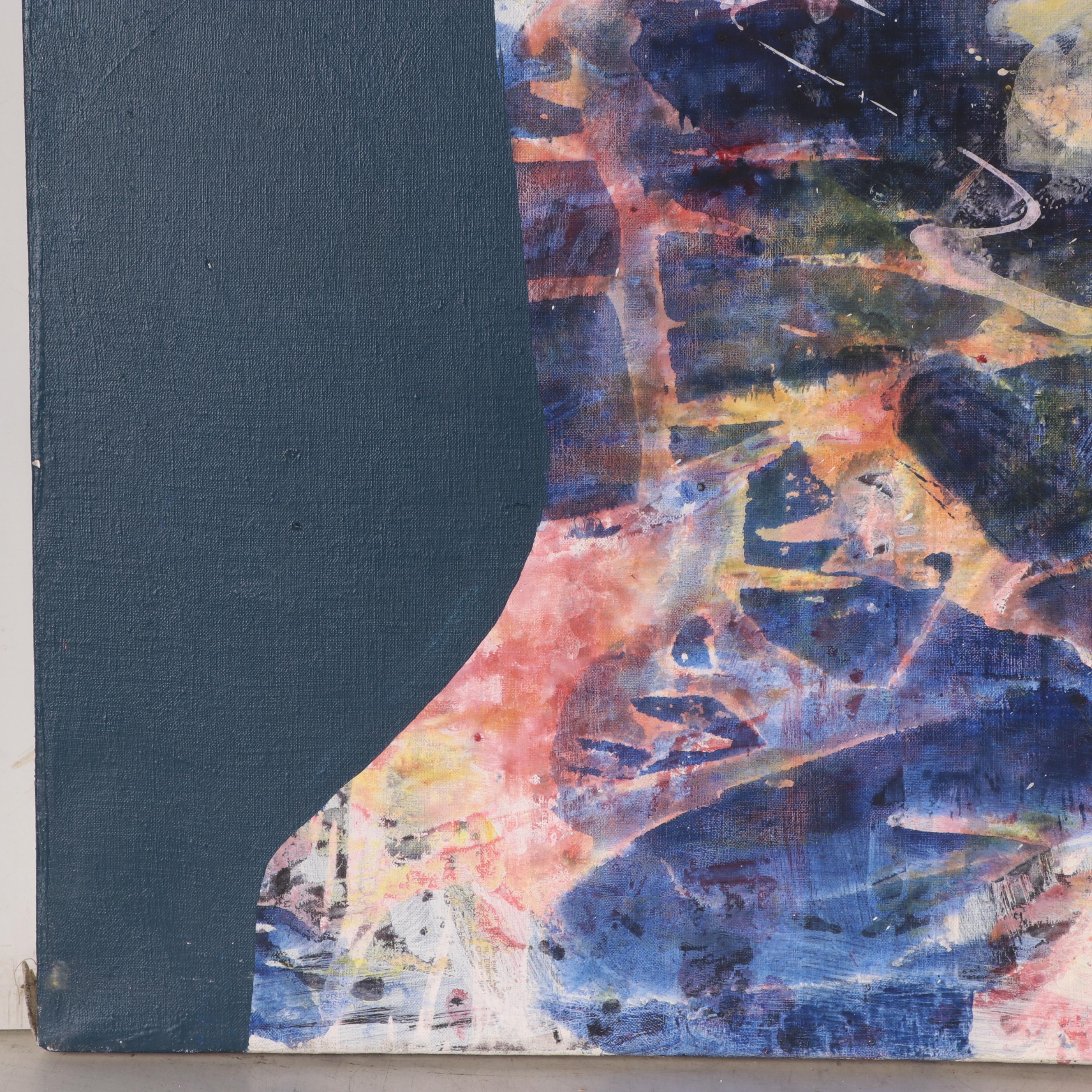 Don Stacy Large-Scale Abstract Figural Oil Painting | EBTH