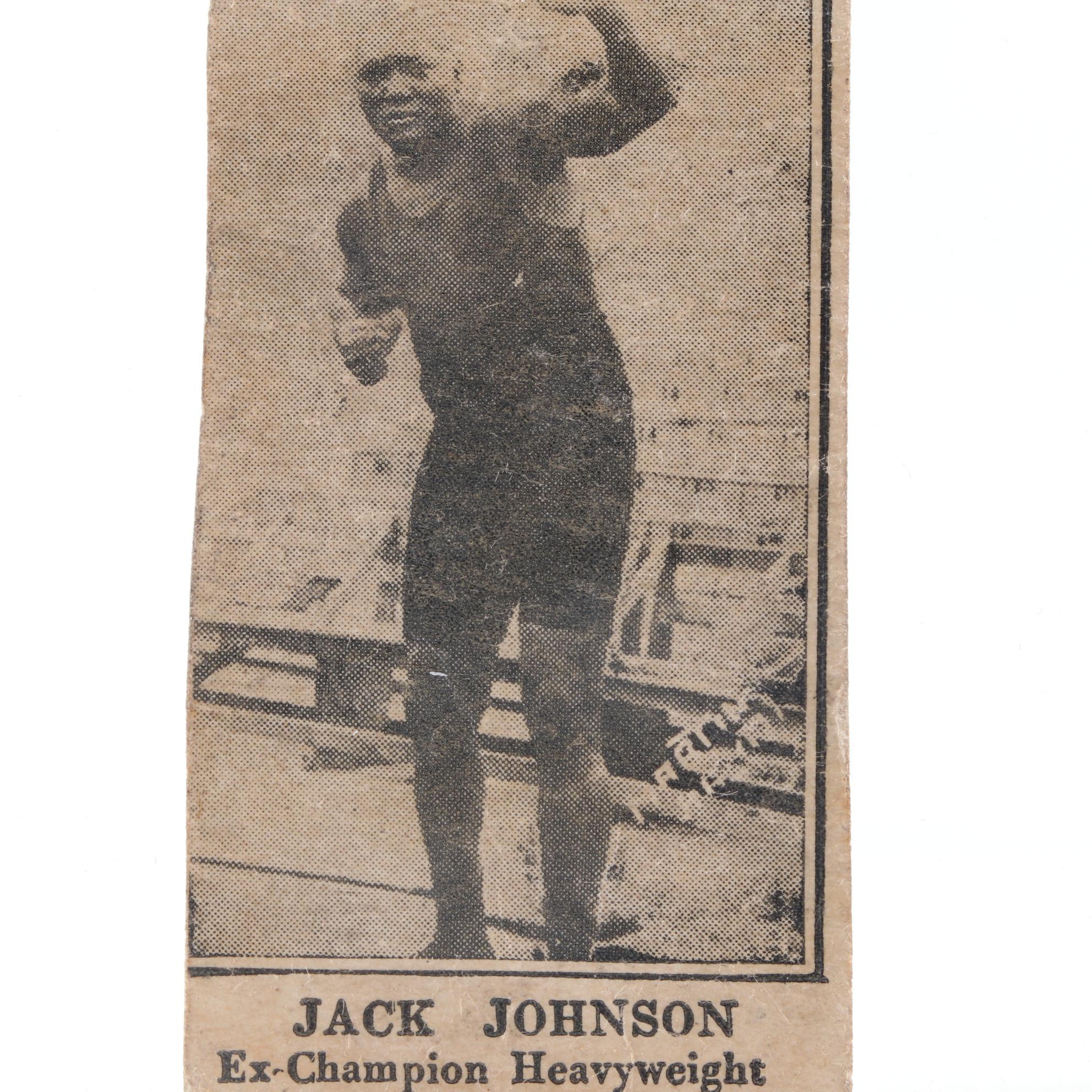 1920s Jack Johnson "Ex-Champion Heavyweight" Boxing Strip Card | EBTH