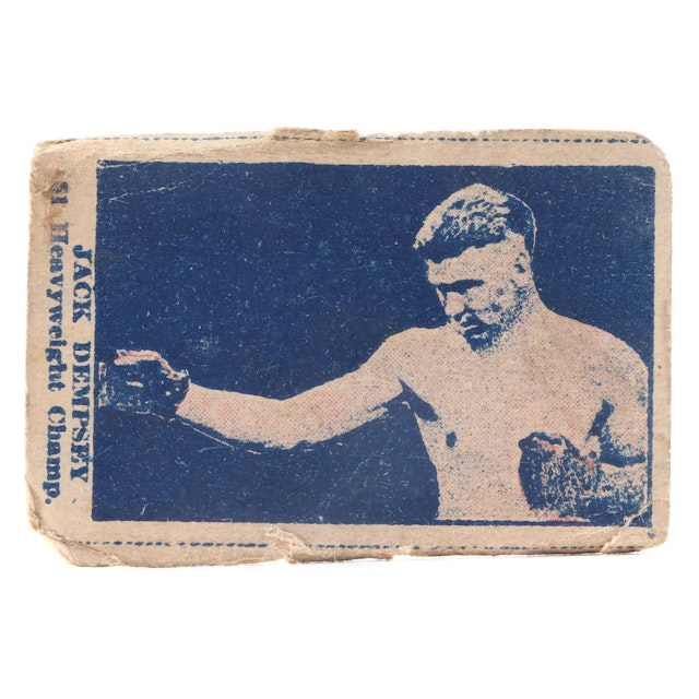 1920s Jack Dempsey "Heavyweight Champion" Hand-Cut Boxing Strip Card ...