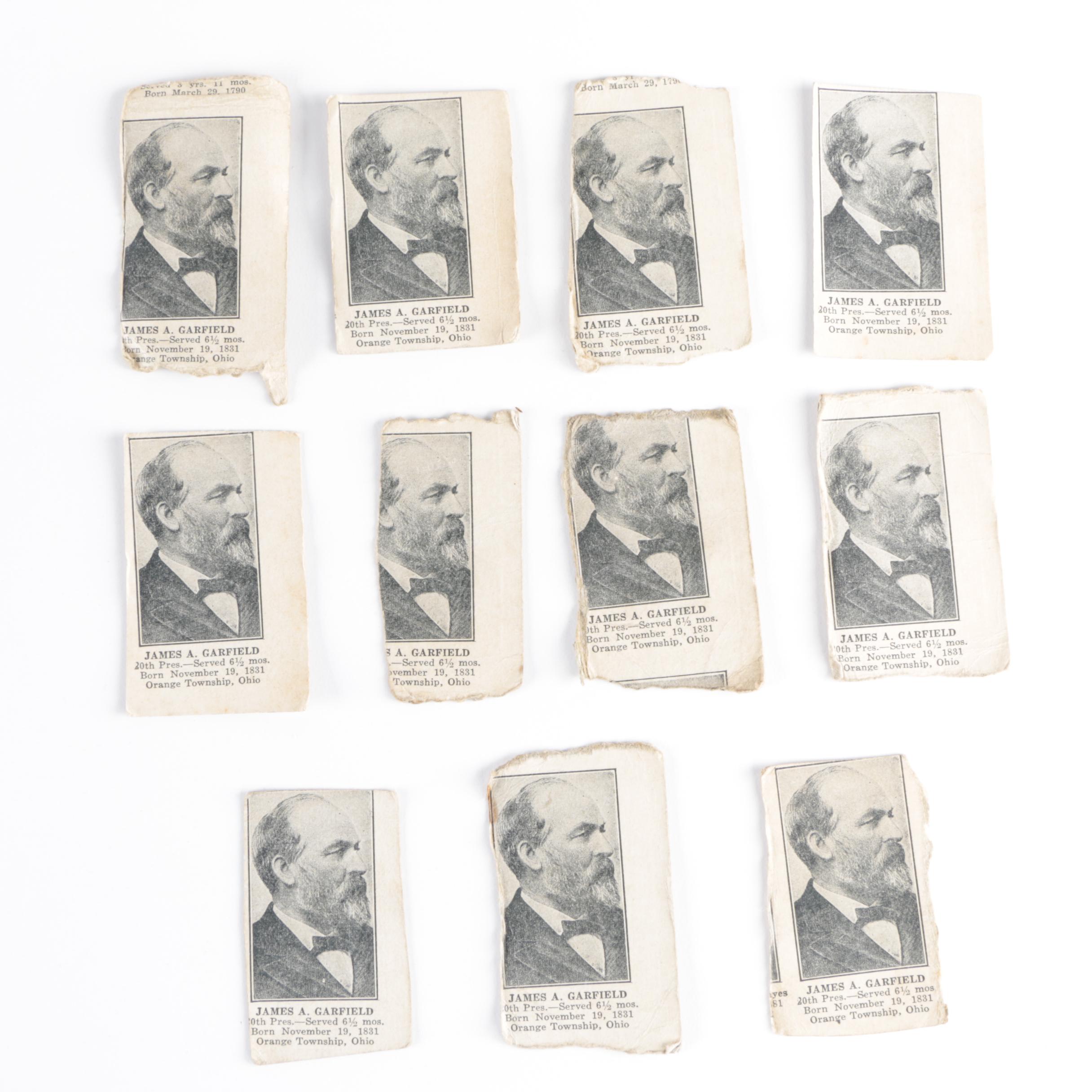 1920s U.S. Presidents Hand-Cut Black and White Political Strip Cards | EBTH