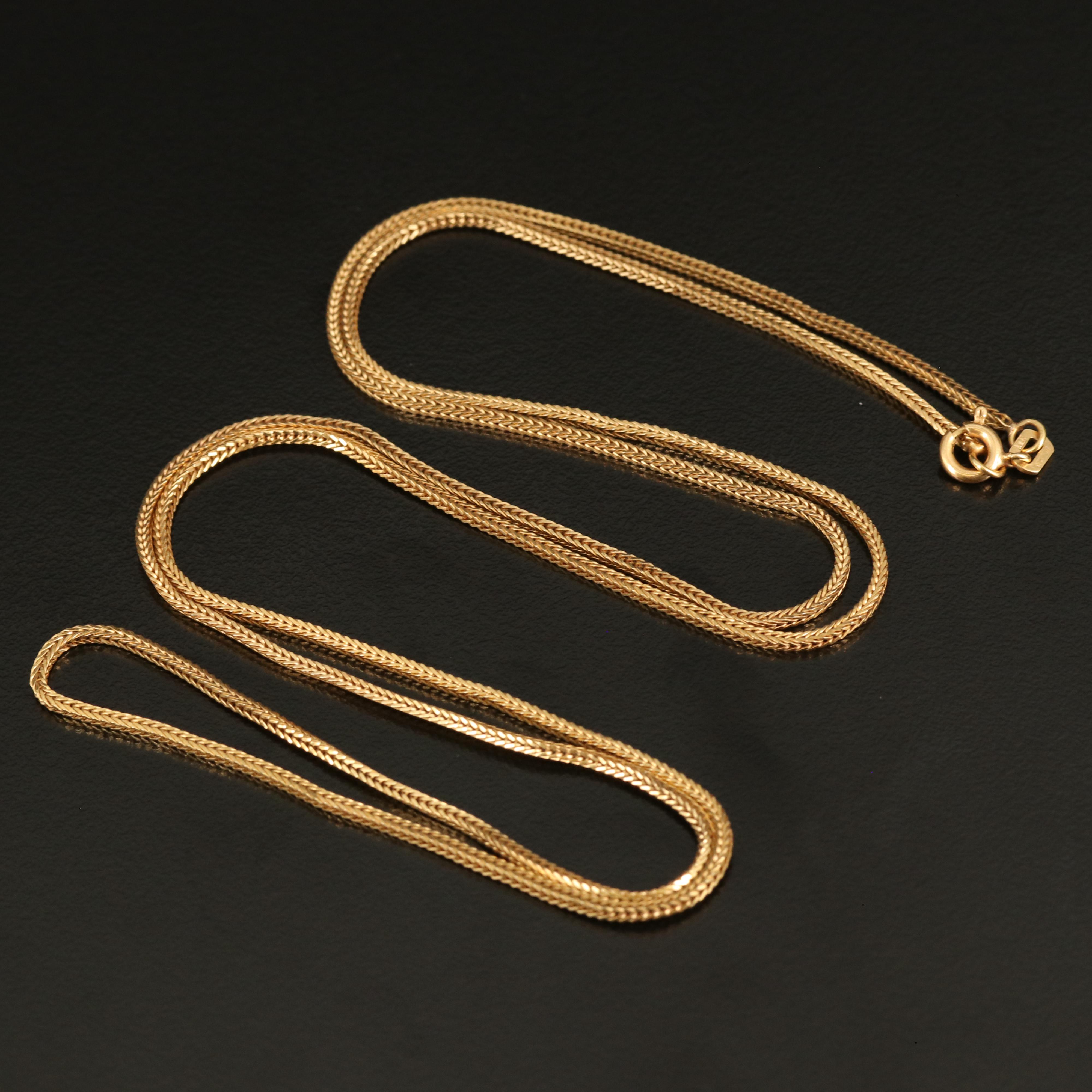Italian 18K Foxtail Chain Necklace | EBTH