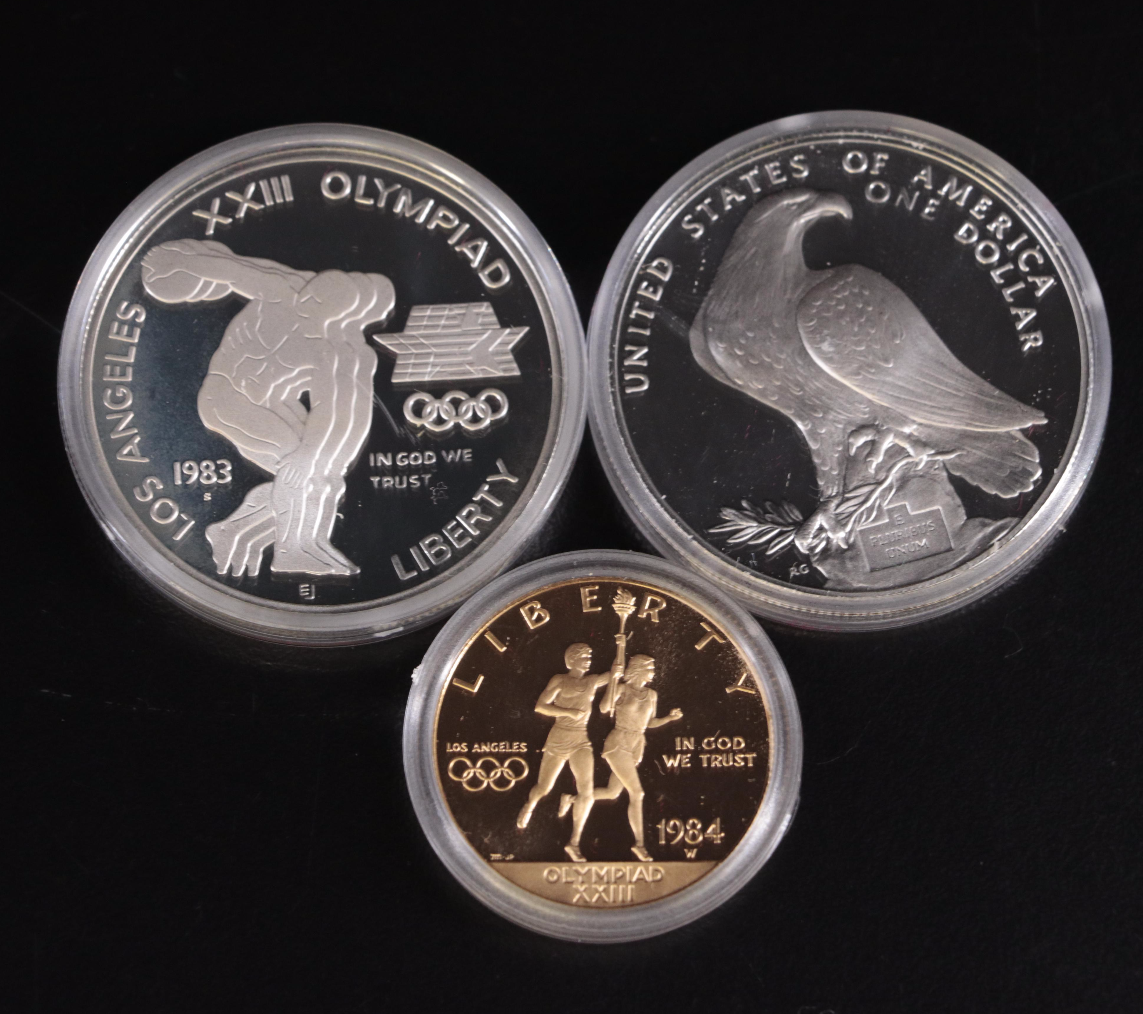 1984 Olympic Commemorative Proof Coin Set Including Gold Coin | EBTH