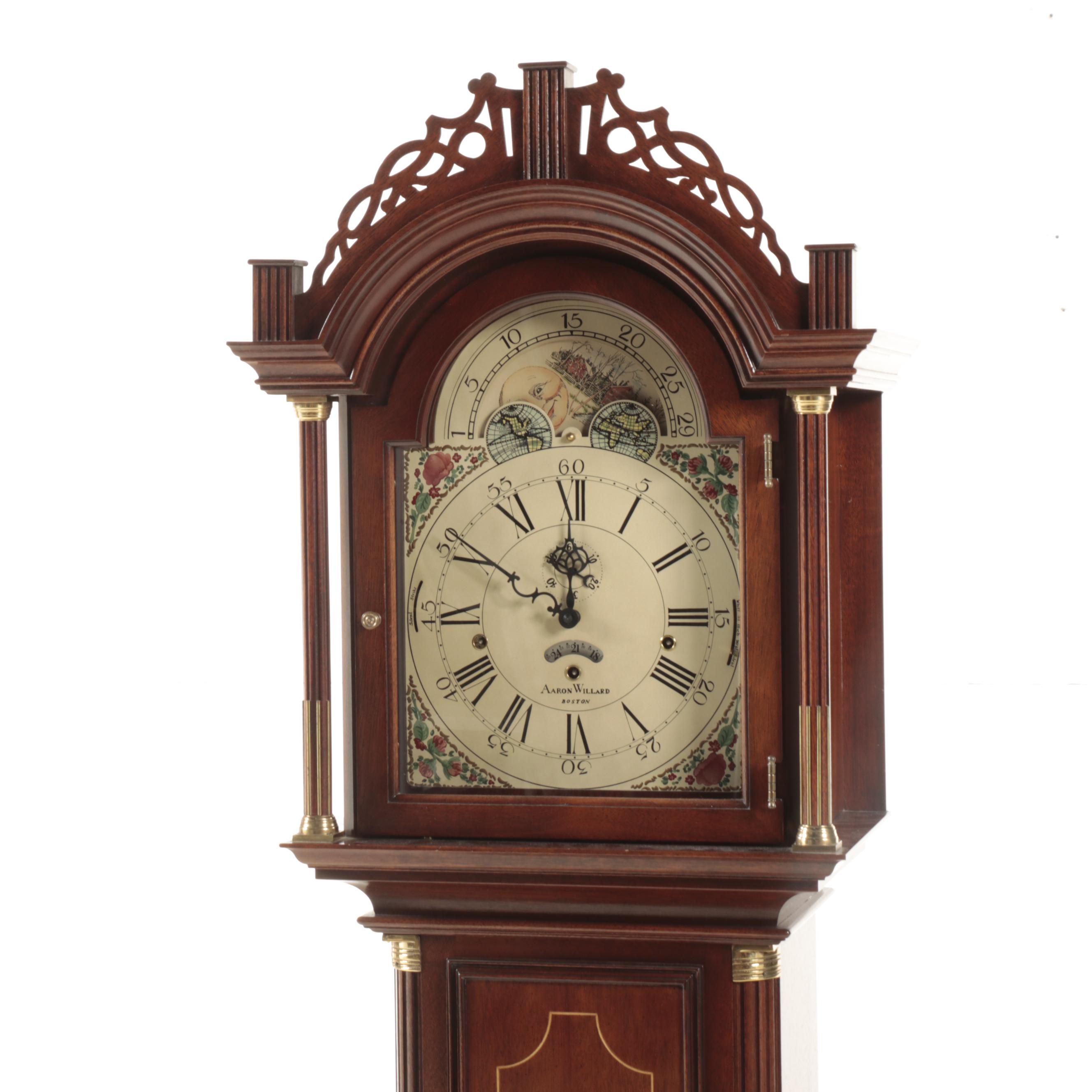 Sligh Federal Style "Aaron Willard" Reproduction Mahogany Grandfather ...