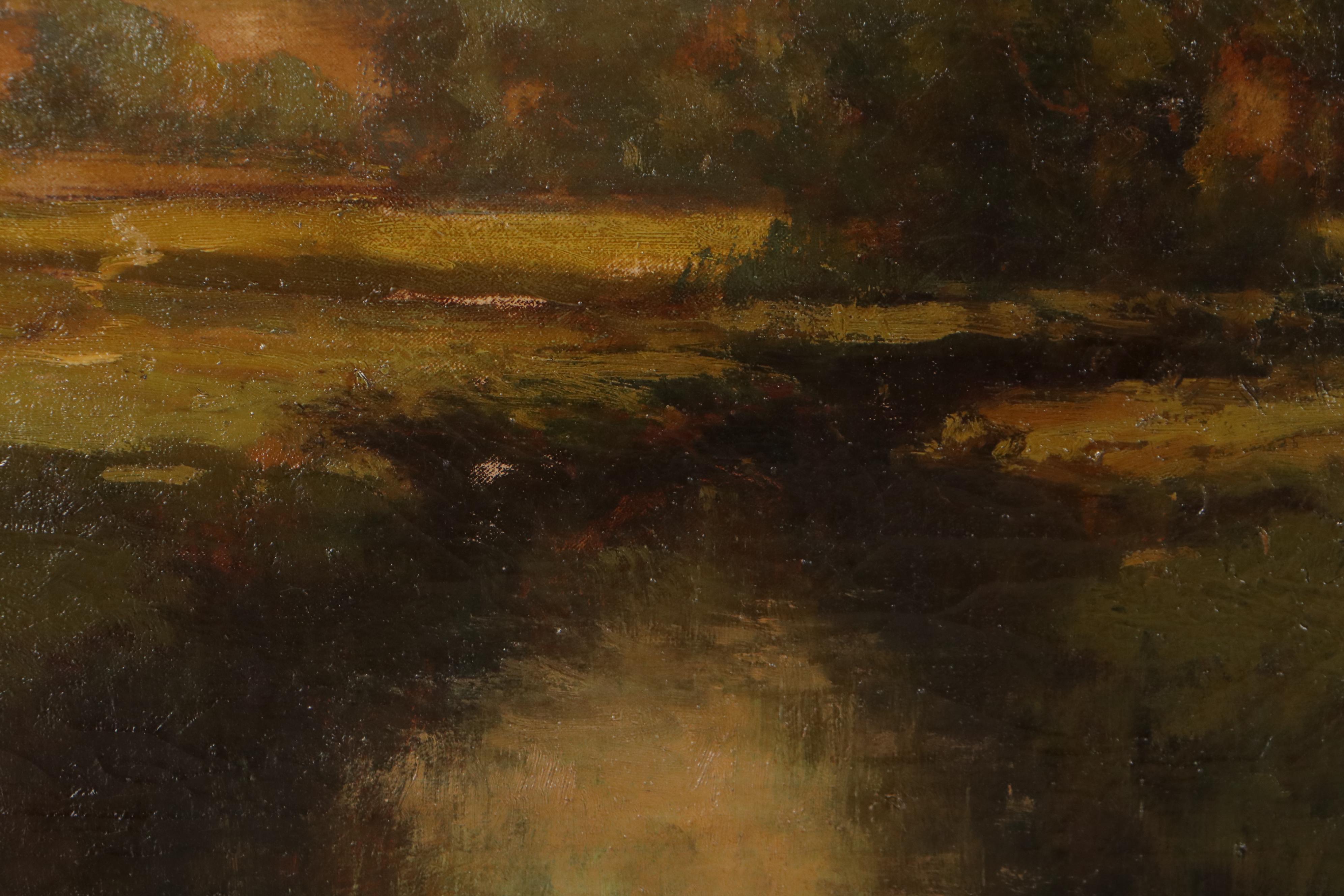 Luminist Style Landscape Oil Painting, Early 20th Century | EBTH
