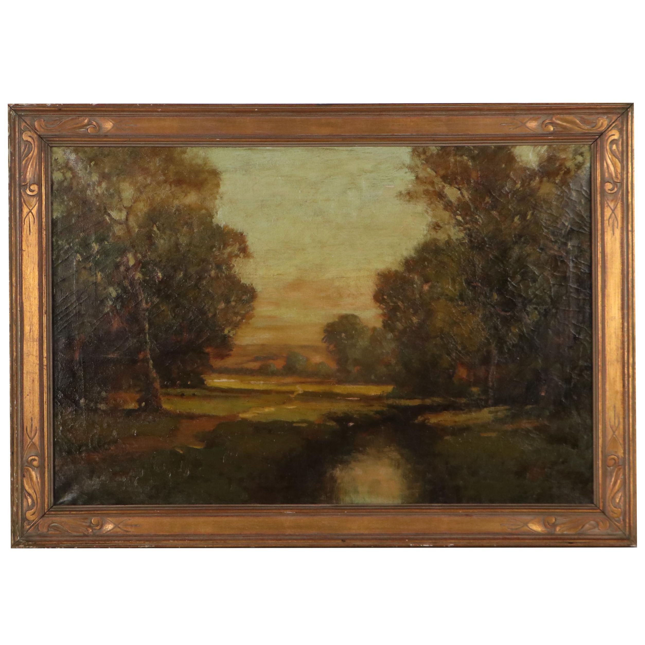 Luminist Style Landscape Oil Painting, Early 20th Century | EBTH