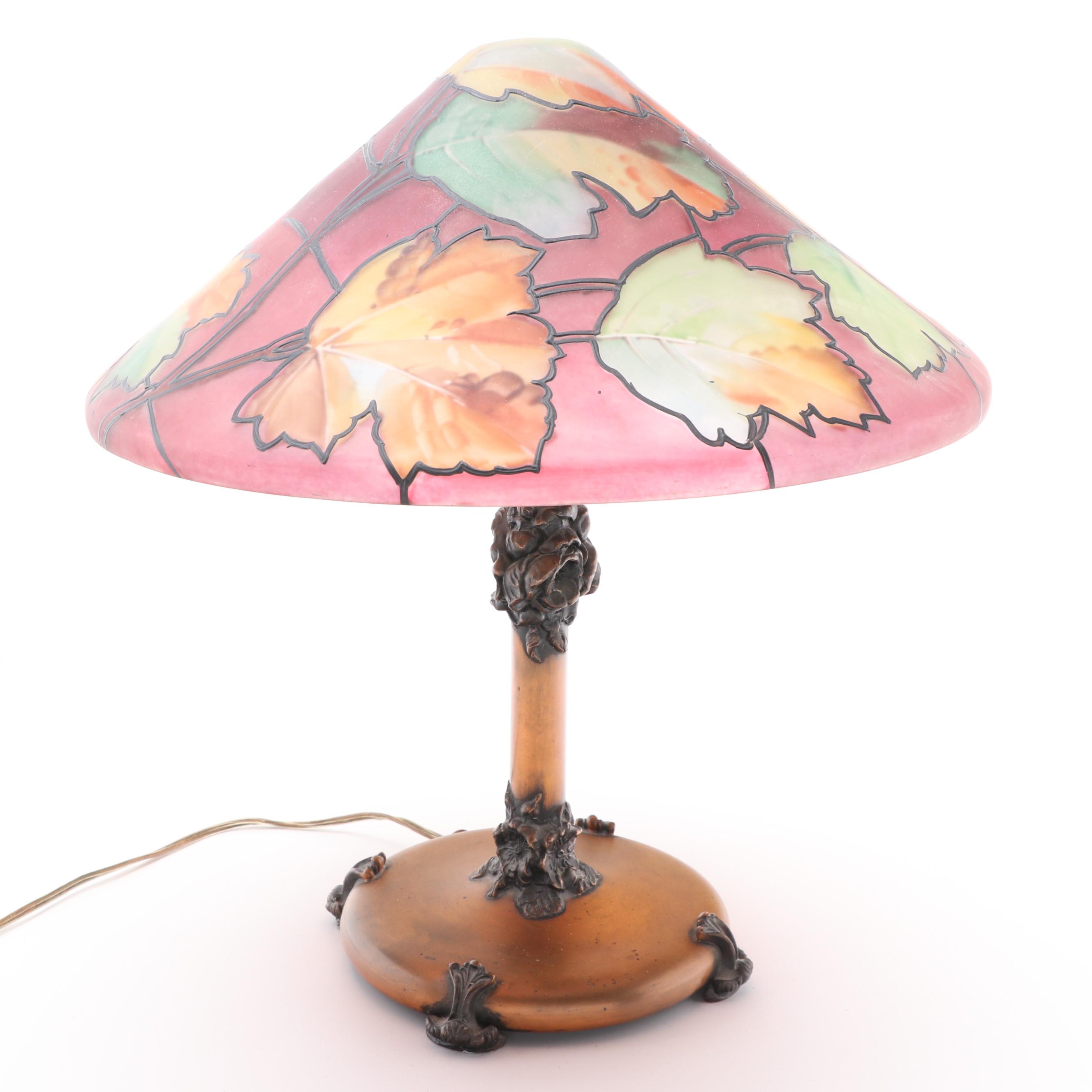 Pairpoint "Springfield" Maple Leaf Shade with Copper Pairpoint Lamp ...