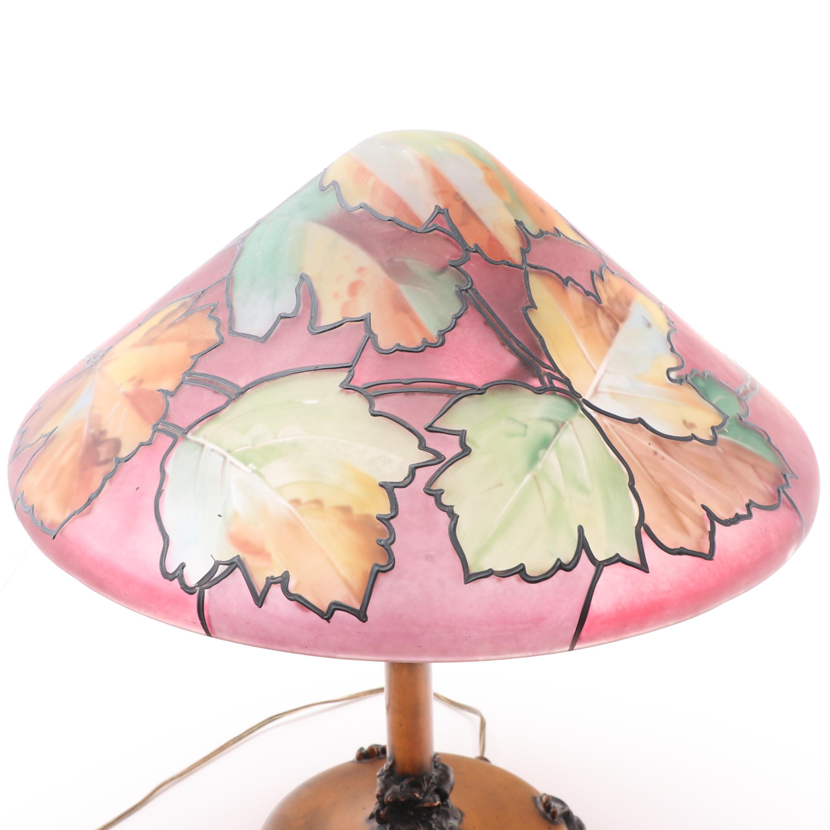 Pairpoint "Springfield" Maple Leaf Shade with Copper Pairpoint Lamp ...