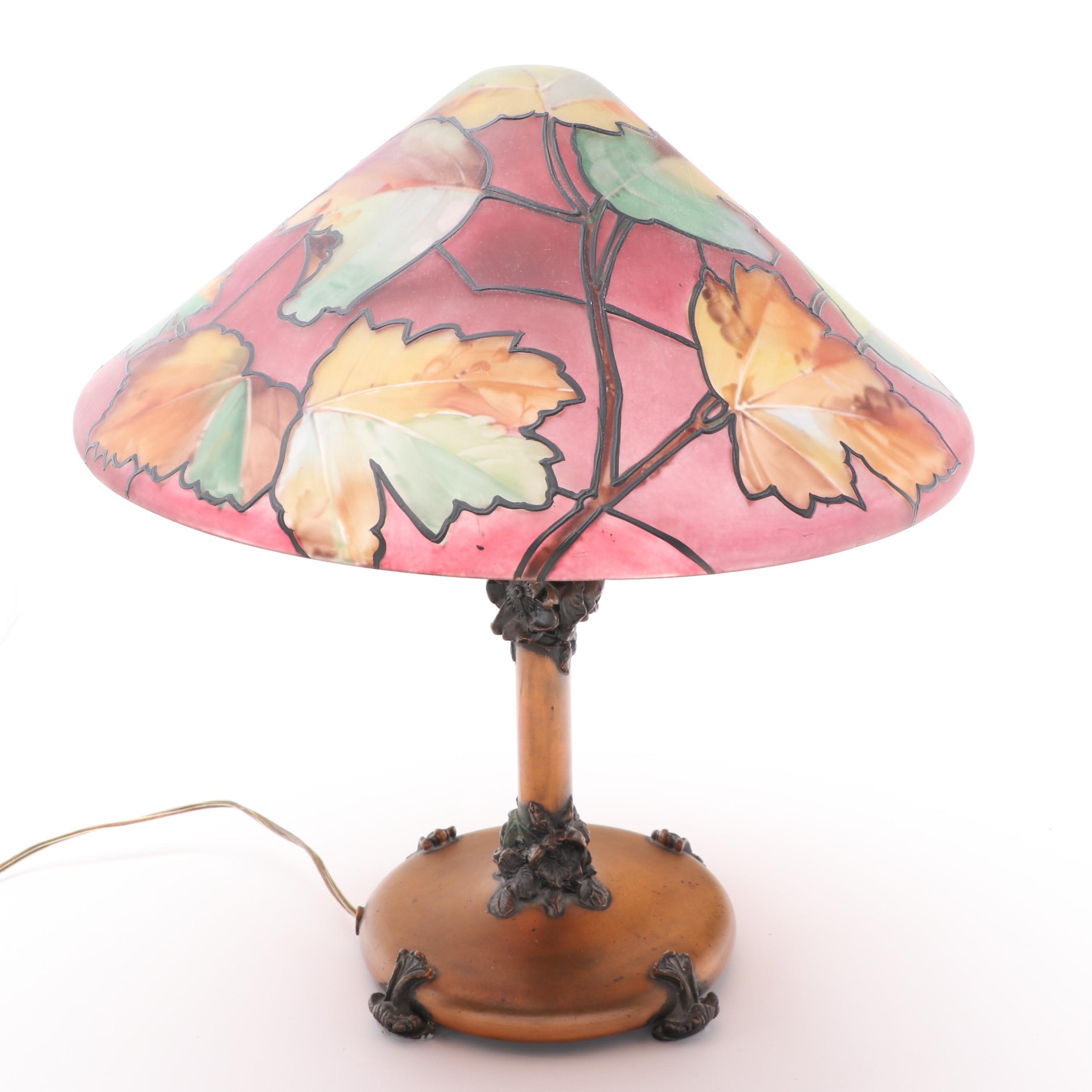 Pairpoint "Springfield" Maple Leaf Shade with Copper Pairpoint Lamp ...