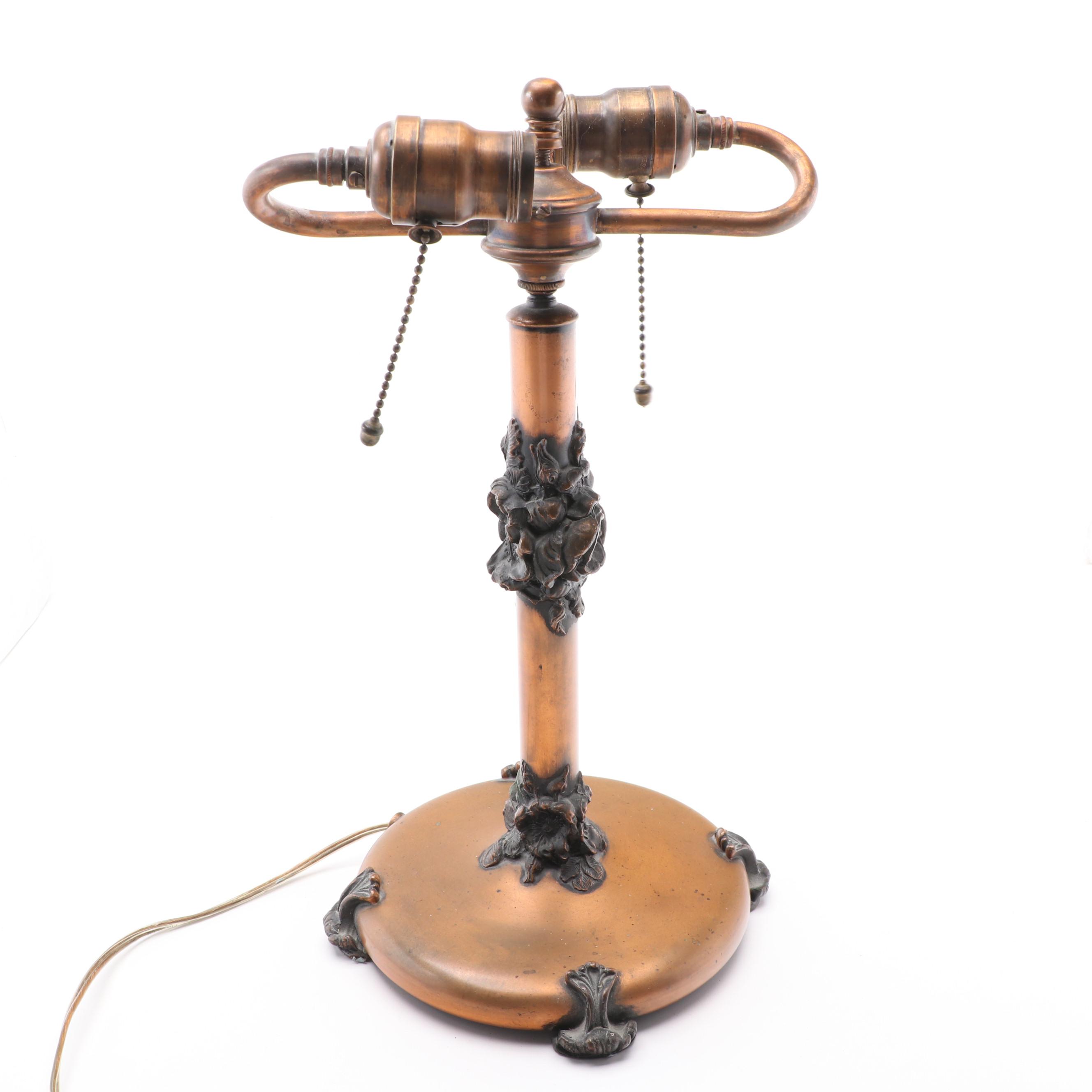 Pairpoint "Springfield" Maple Leaf Shade with Copper Pairpoint Lamp ...