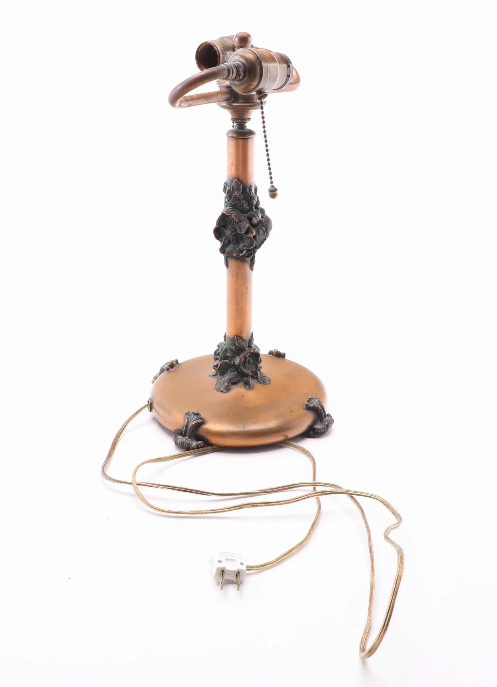 Pairpoint "Springfield" Maple Leaf Shade with Copper Pairpoint Lamp ...