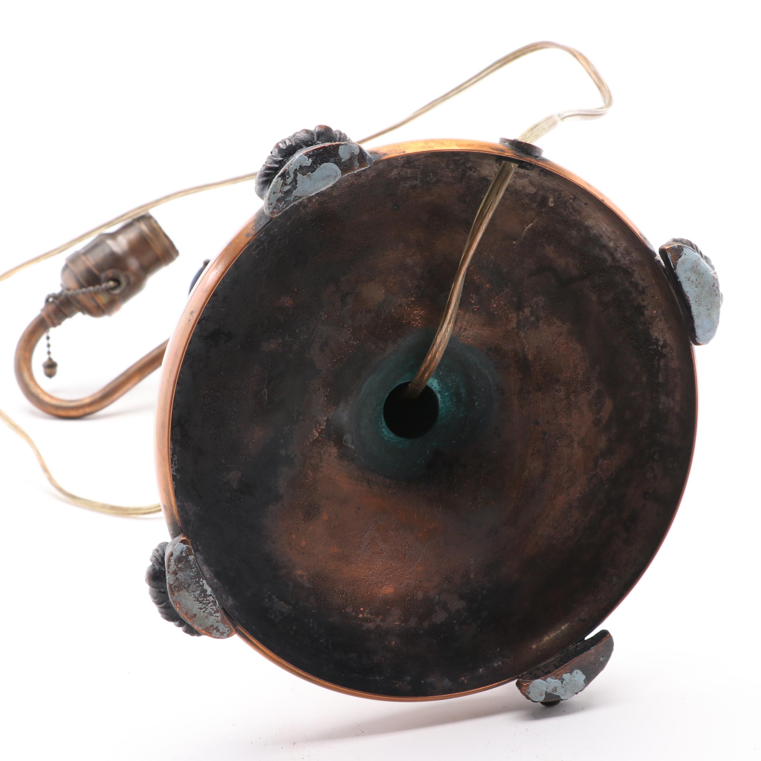 Pairpoint "Springfield" Maple Leaf Shade with Copper Pairpoint Lamp ...