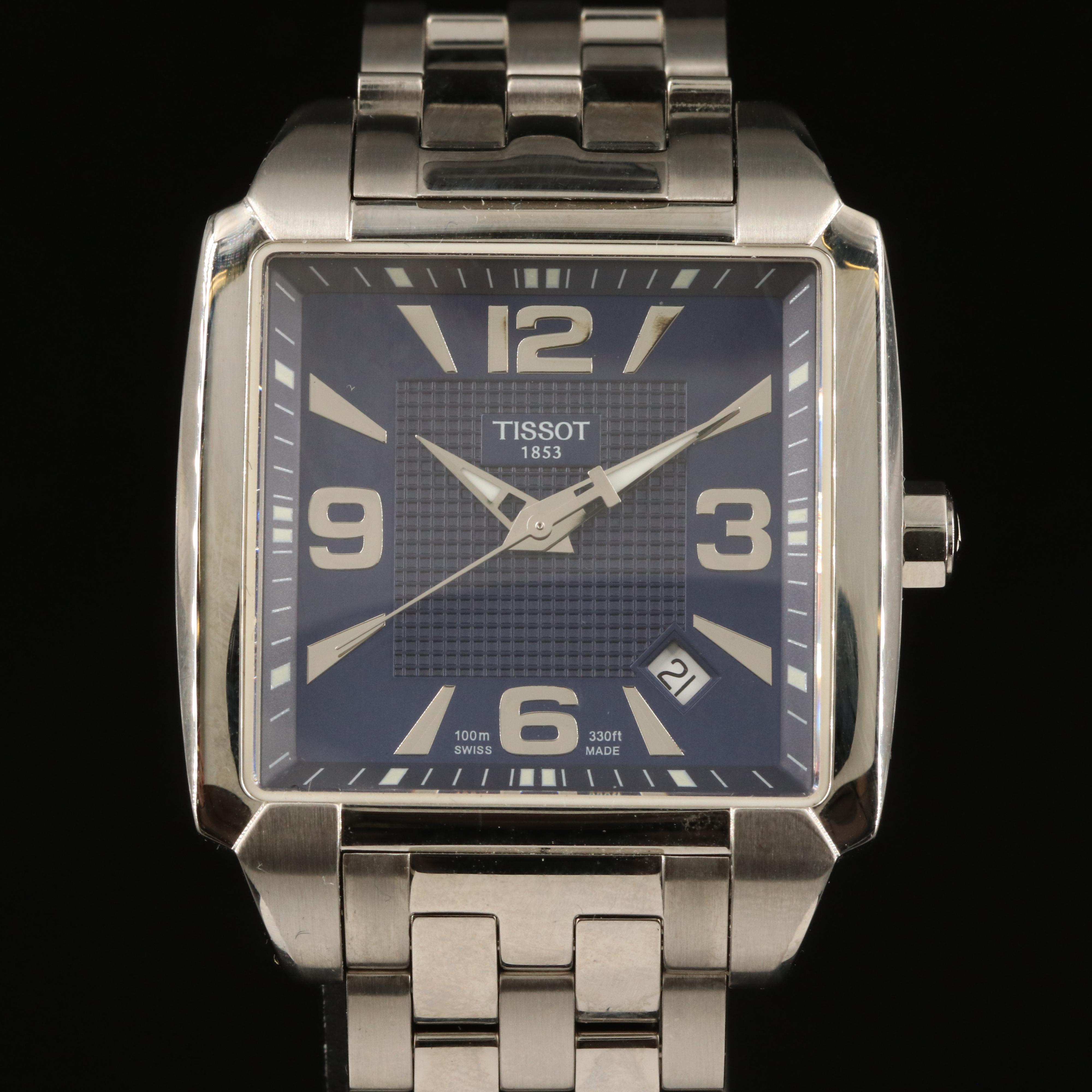 Tissot Quadrato with Date Swiss Made Stainless Steel Wristwatch | EBTH