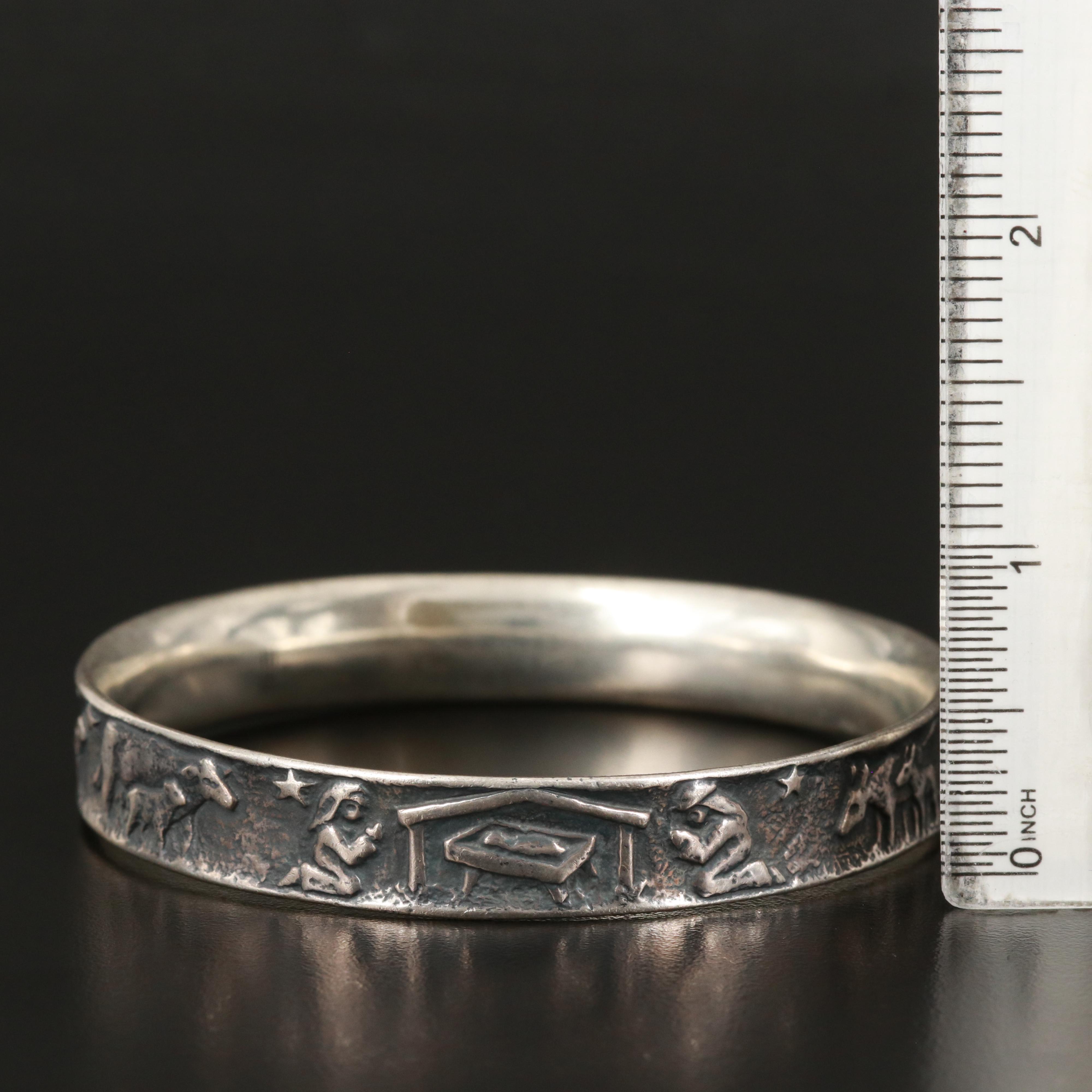 James Avery Sterling Nativity Scene Bangle | EBTH