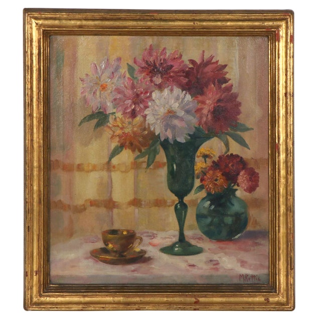 Martin Rettig Still Life Oil Painting, Mid-20th Century | Barnebys