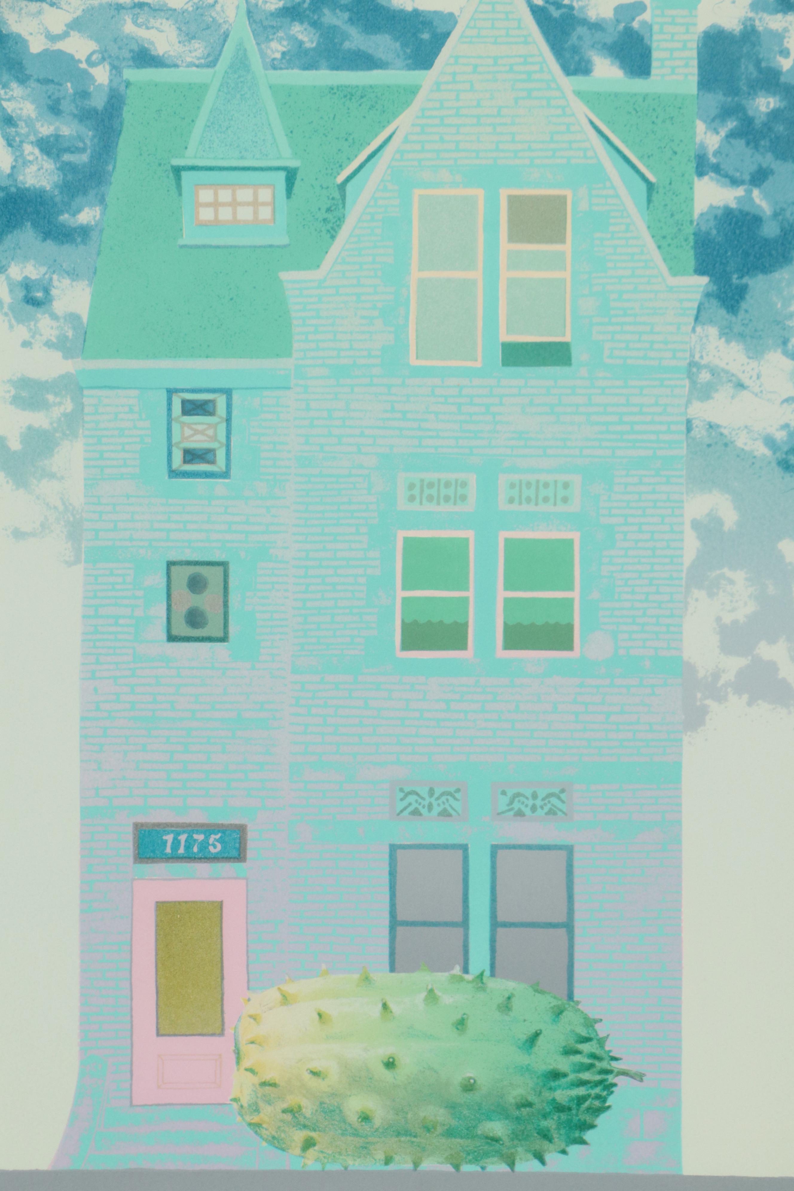 Shunji Sakuyama Lithograph "Historic Park Slope Series (Prickly Fruit ...