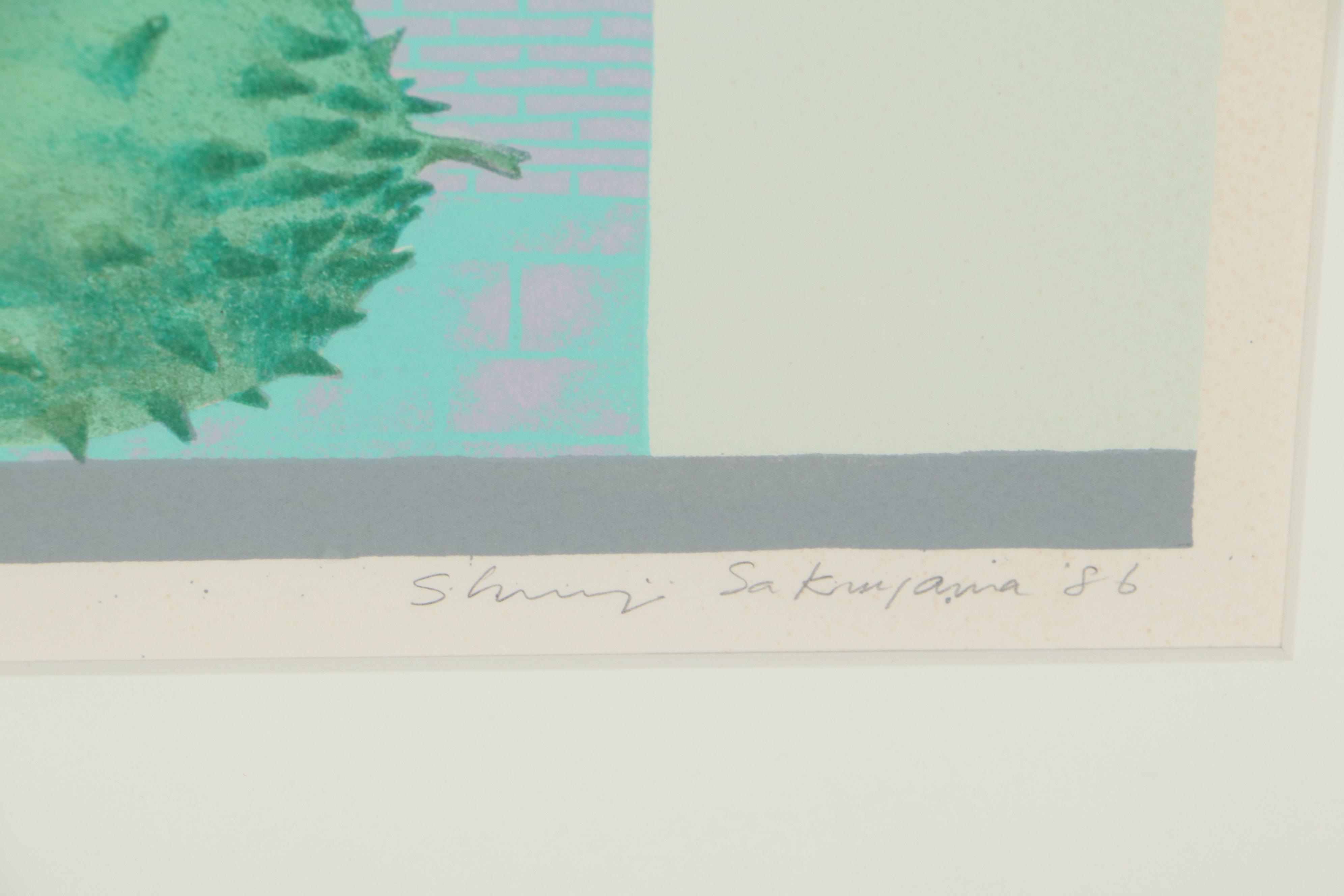 Shunji Sakuyama Lithograph "Historic Park Slope Series (Prickly Fruit ...