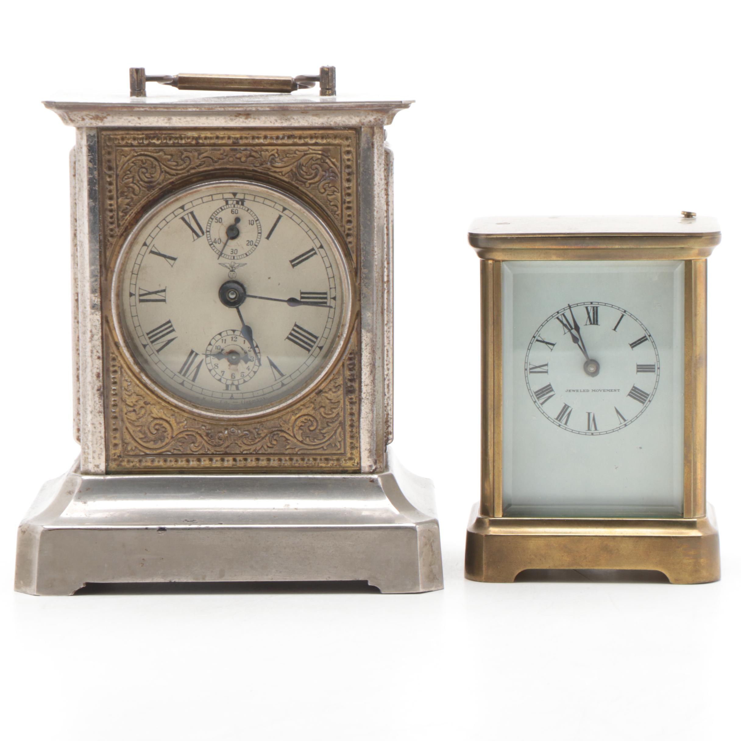 Friedrich Mauthe and Waterbury Clock Co. Carriage Clocks, Early 20th ...