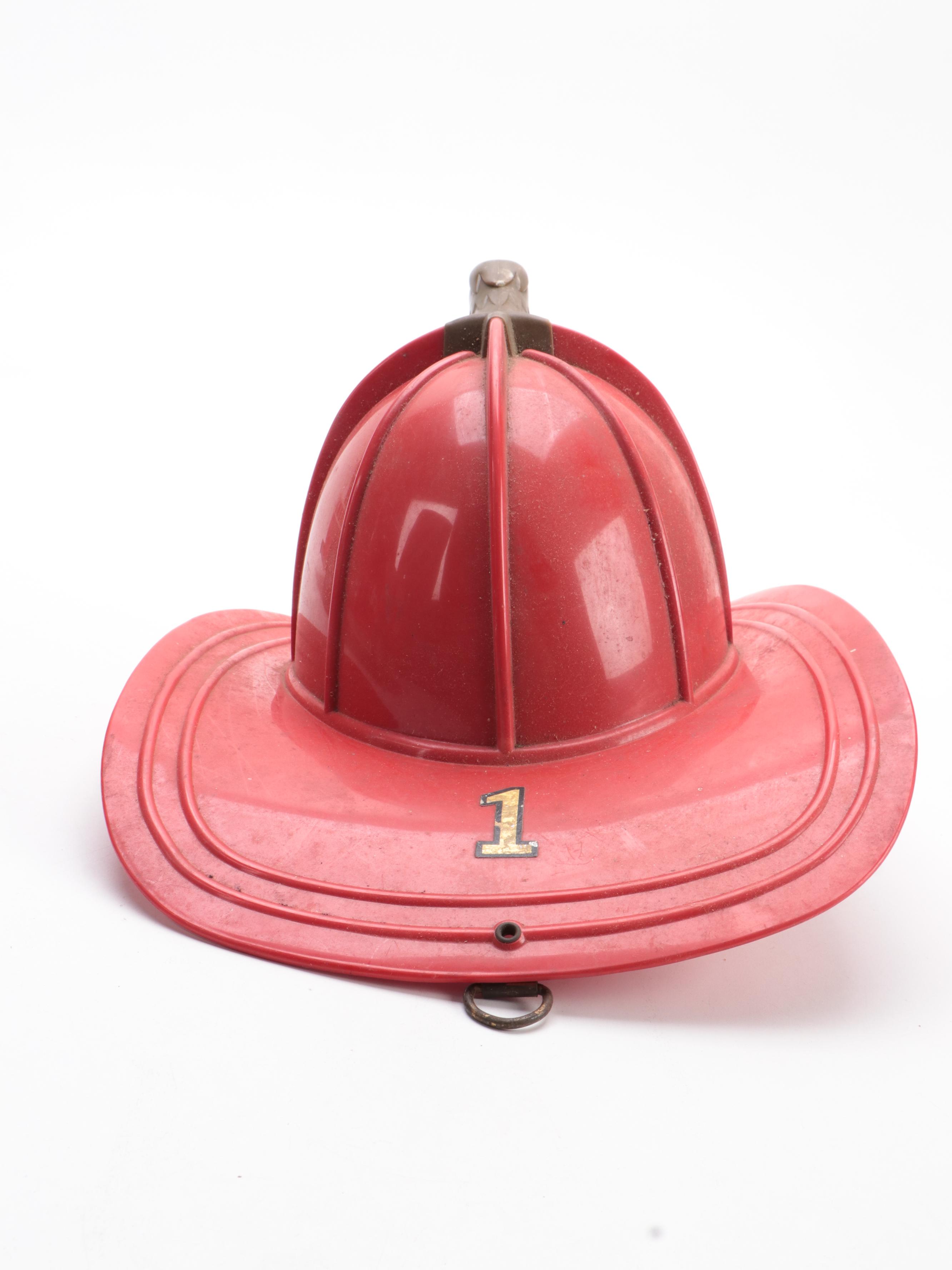 Texaco "Fire Chief" Helmet and Pressed Steel Rescue Ladder Truck, 1960s ...