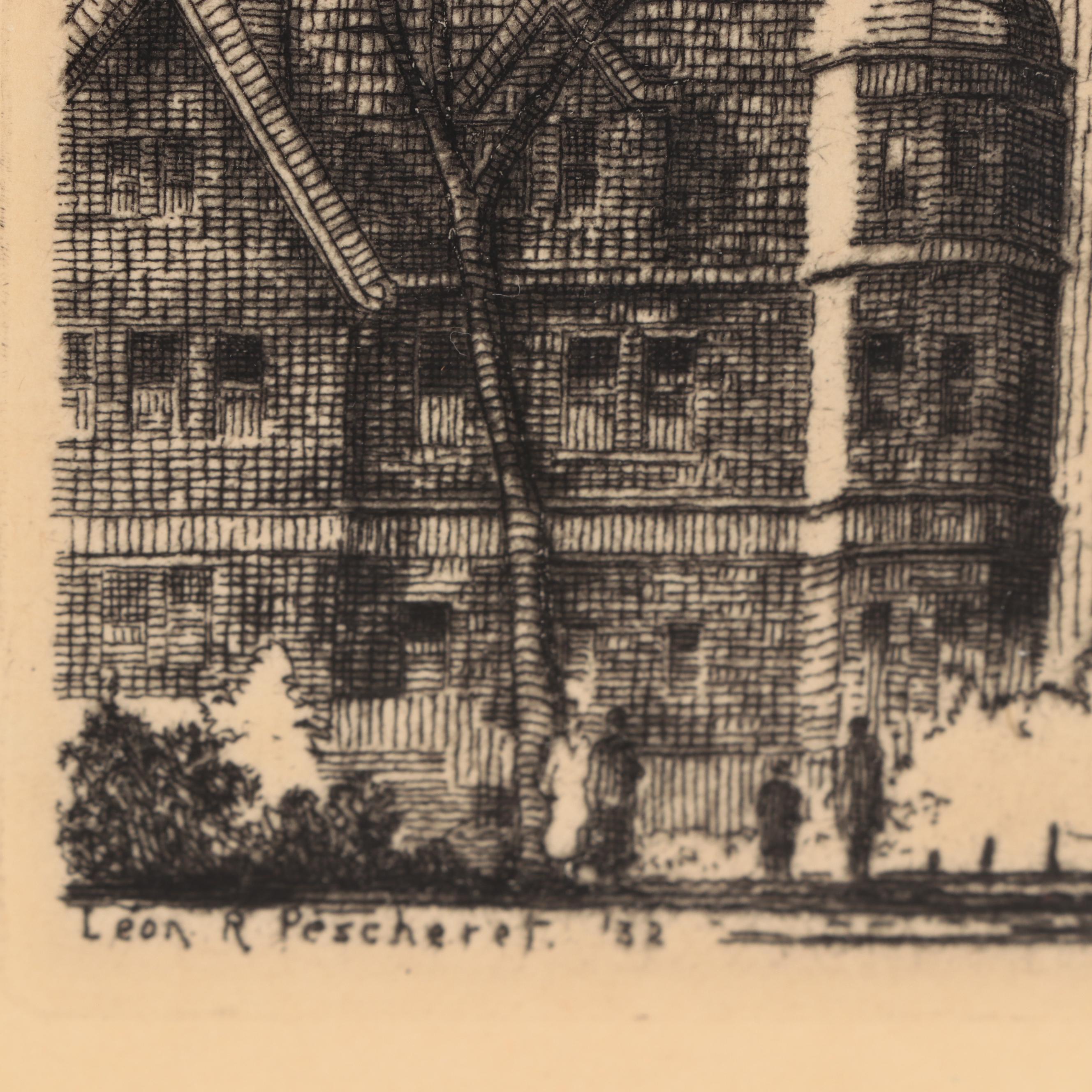 Léon R. Pescheret Etchings of Chicago Monuments, Circa 1930 | EBTH