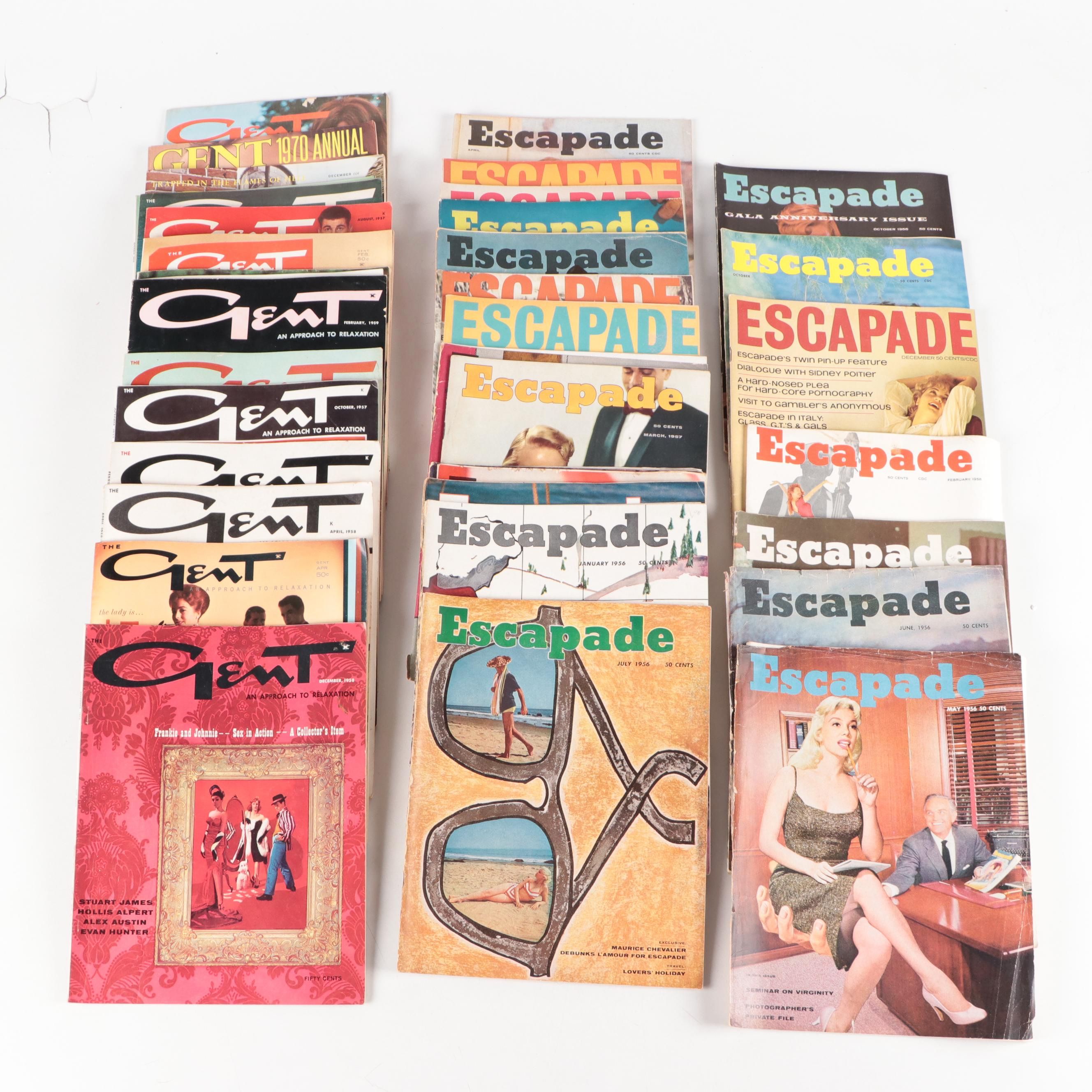 1950s-1960s "Gent" and "Escapade" Magazines with December 1955 ...