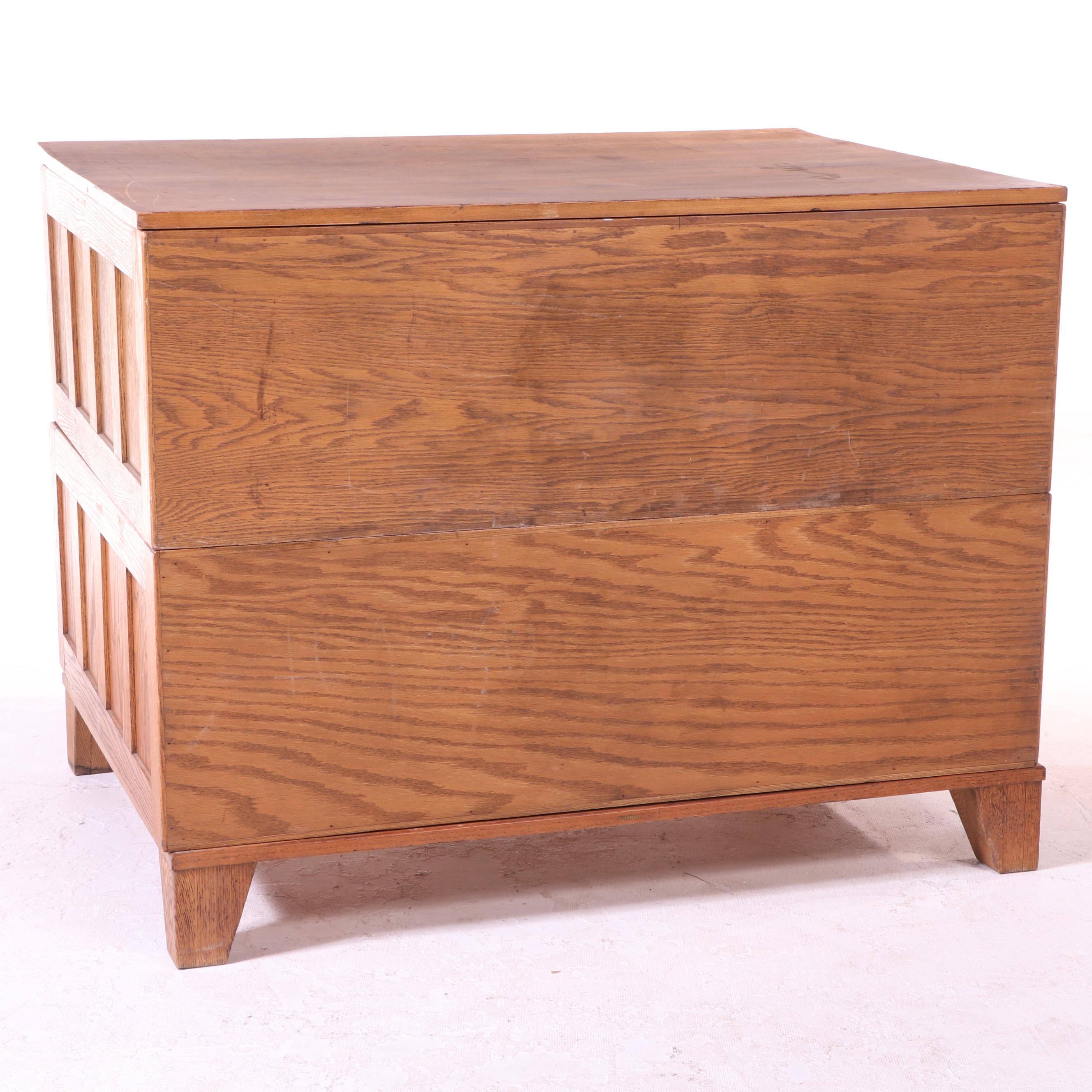 Hamilton Manufacturing Co. Oak Eight-Drawer Flat File Cabinet, 20th ...