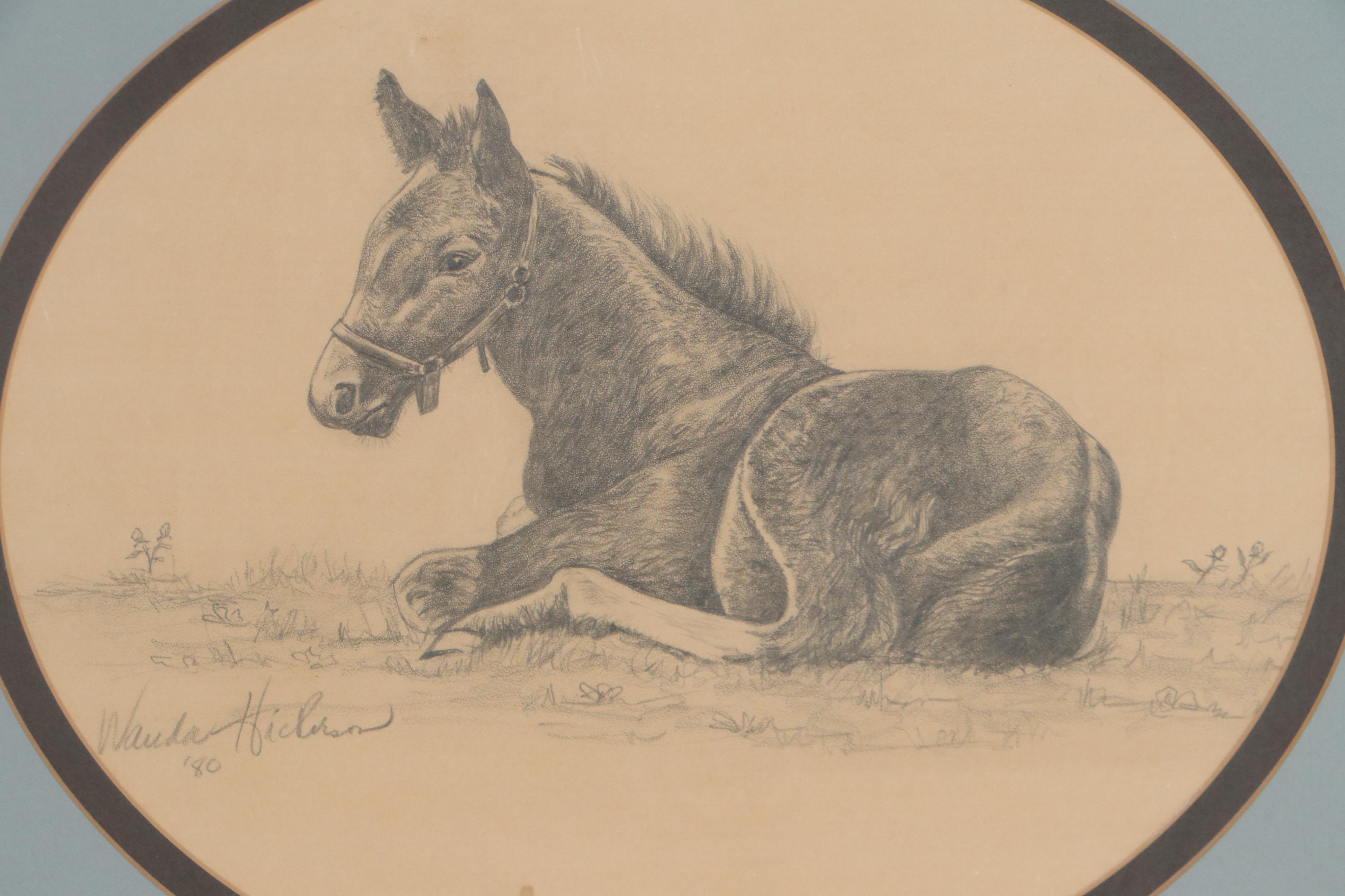Wanda Hickerson Morgan Graphite Drawing of Foal, 1980 | EBTH